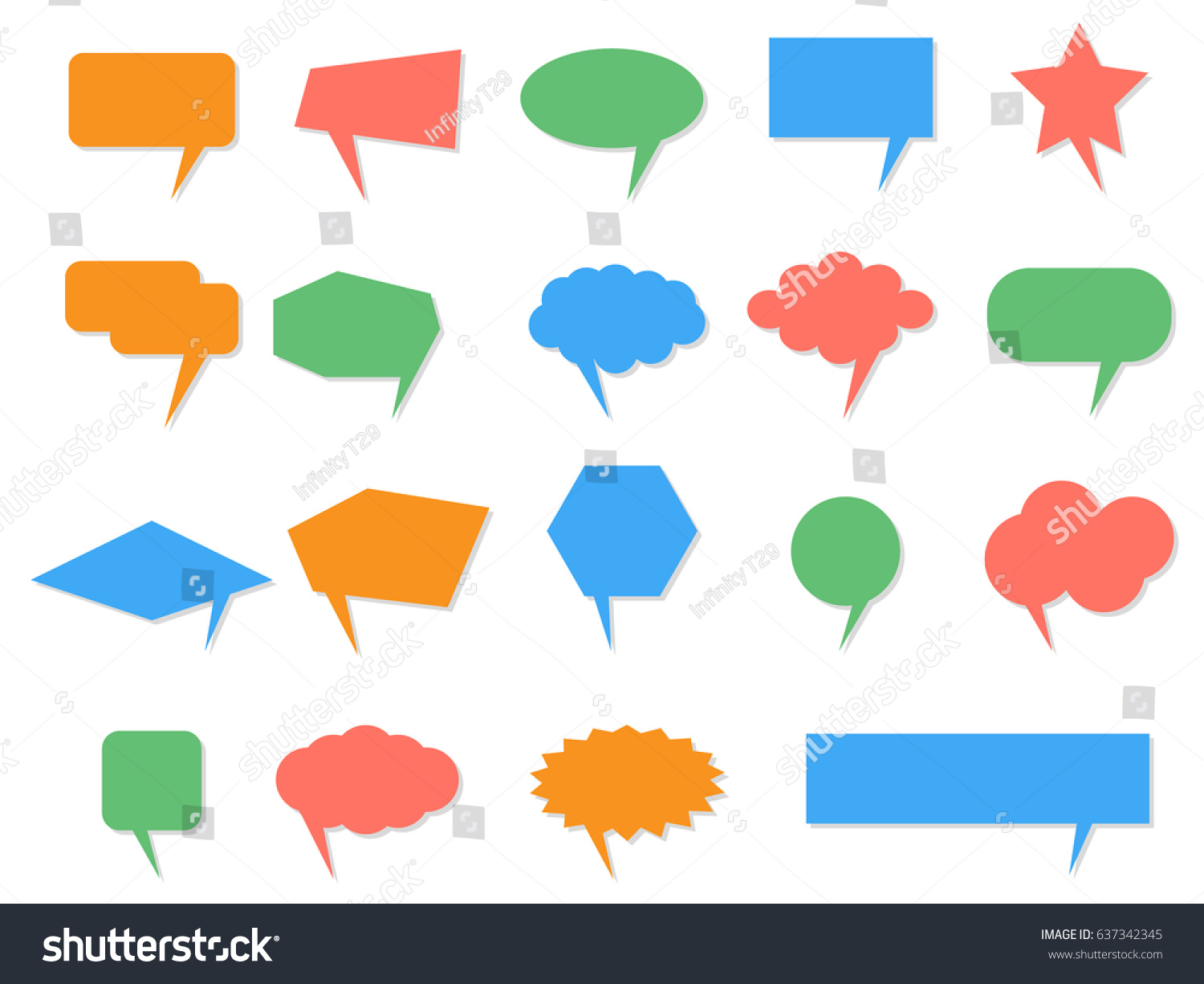 Circle Speech Bubbles Languages Vectorflat Design: vector de stock ...