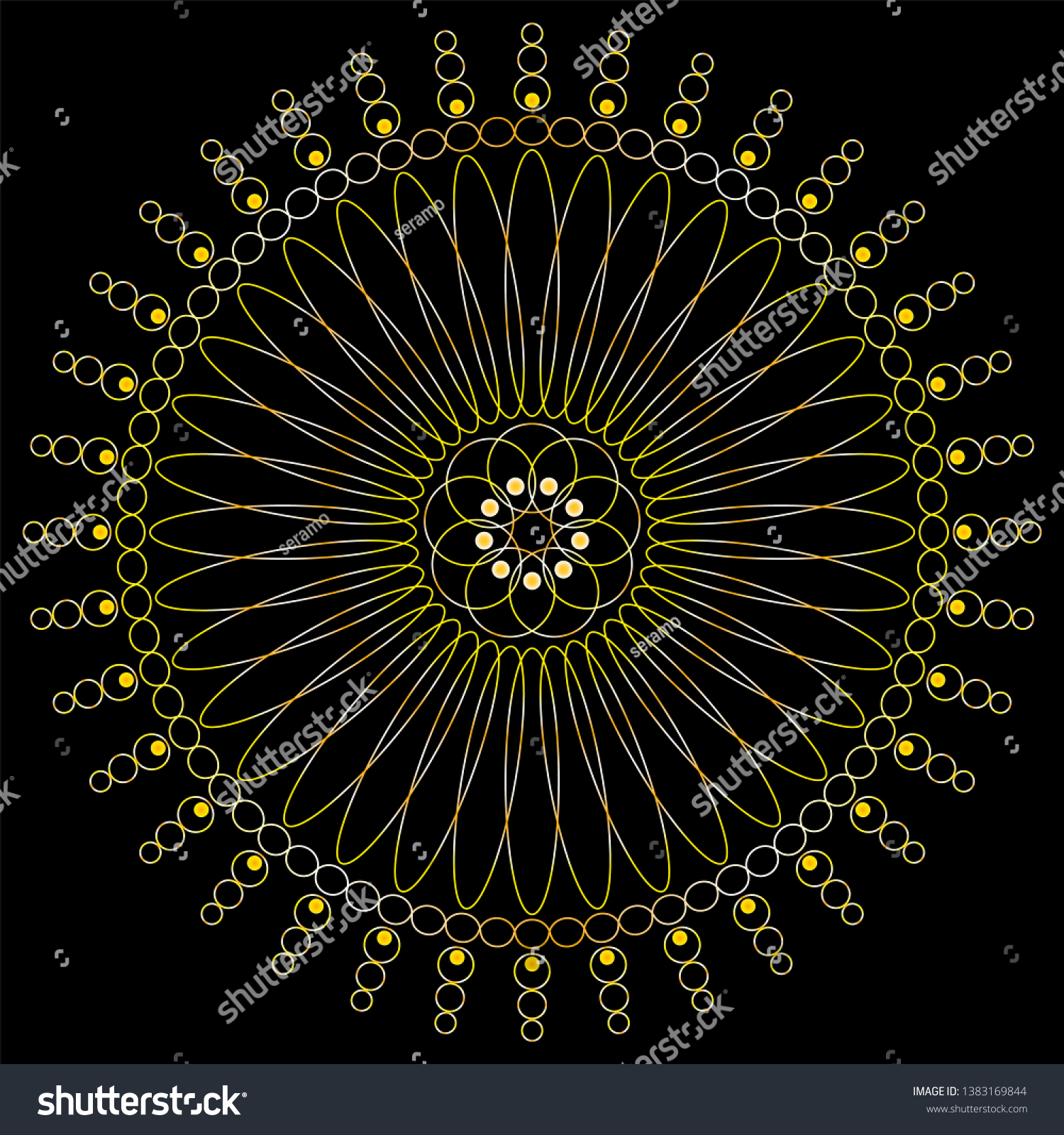 Circle Spirograph Pattern Yellow Orange White Stock Vector (Royalty ...
