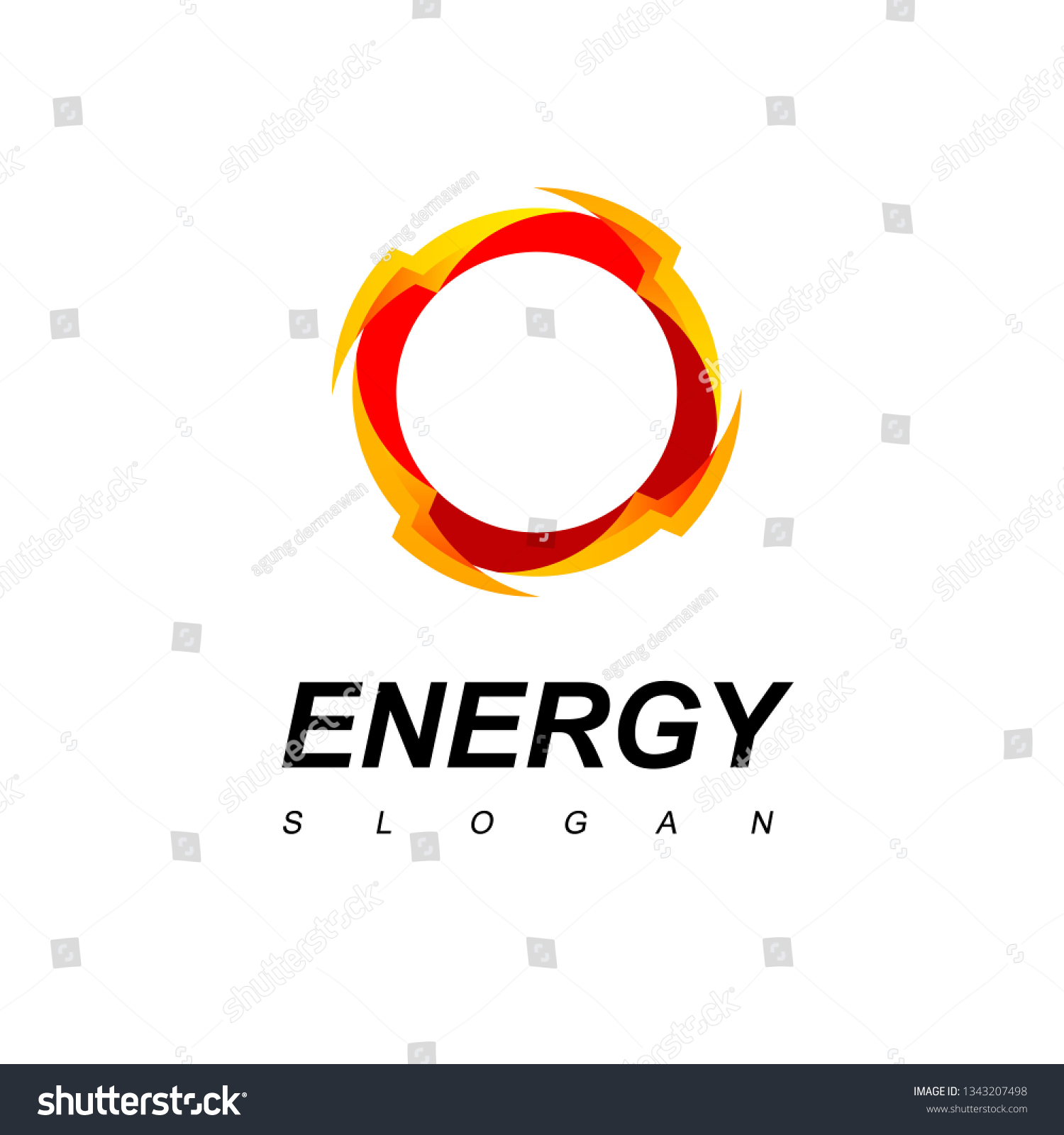 Circle Thunder Bolt Energy Logo Stock Vector (Royalty Free) 1343207498 ...
