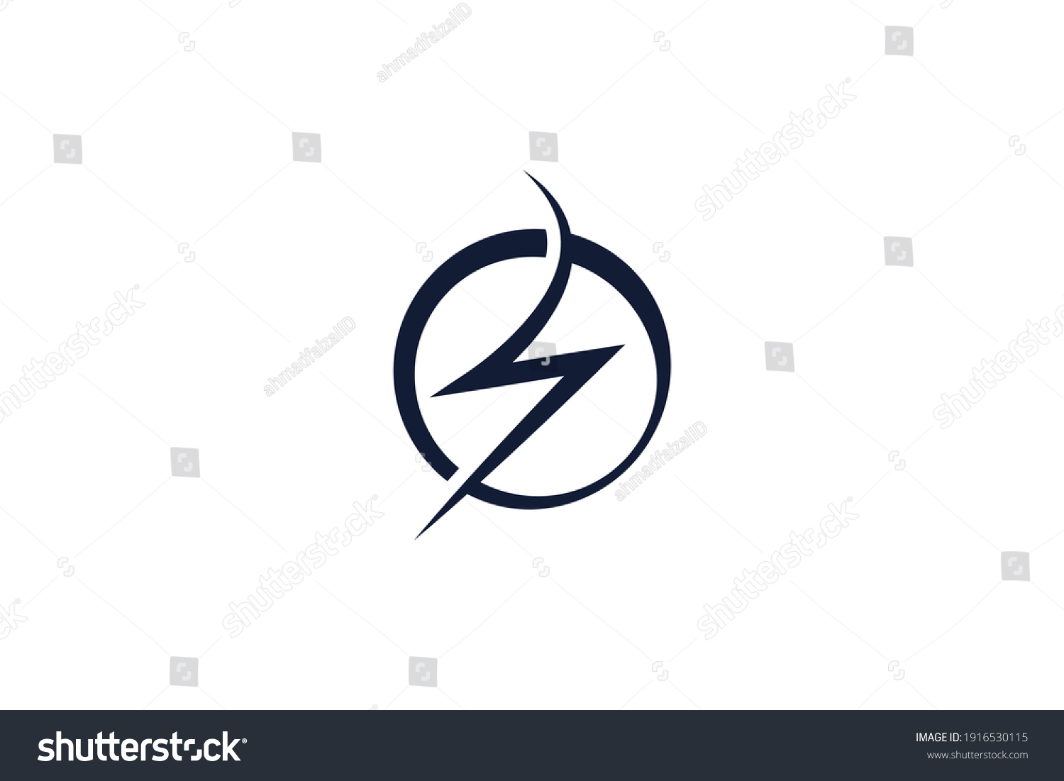Circle Thunder Logo Template Design Stock Vector (Royalty Free ...