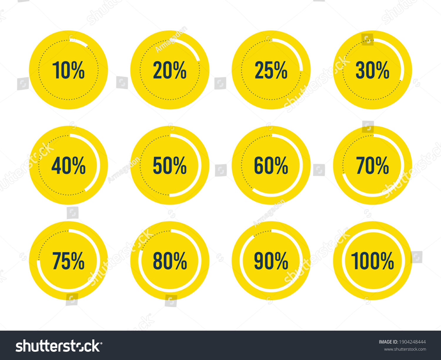 Circle Ui Percentage Progress Bar Circular: vetor stock (livre de ...