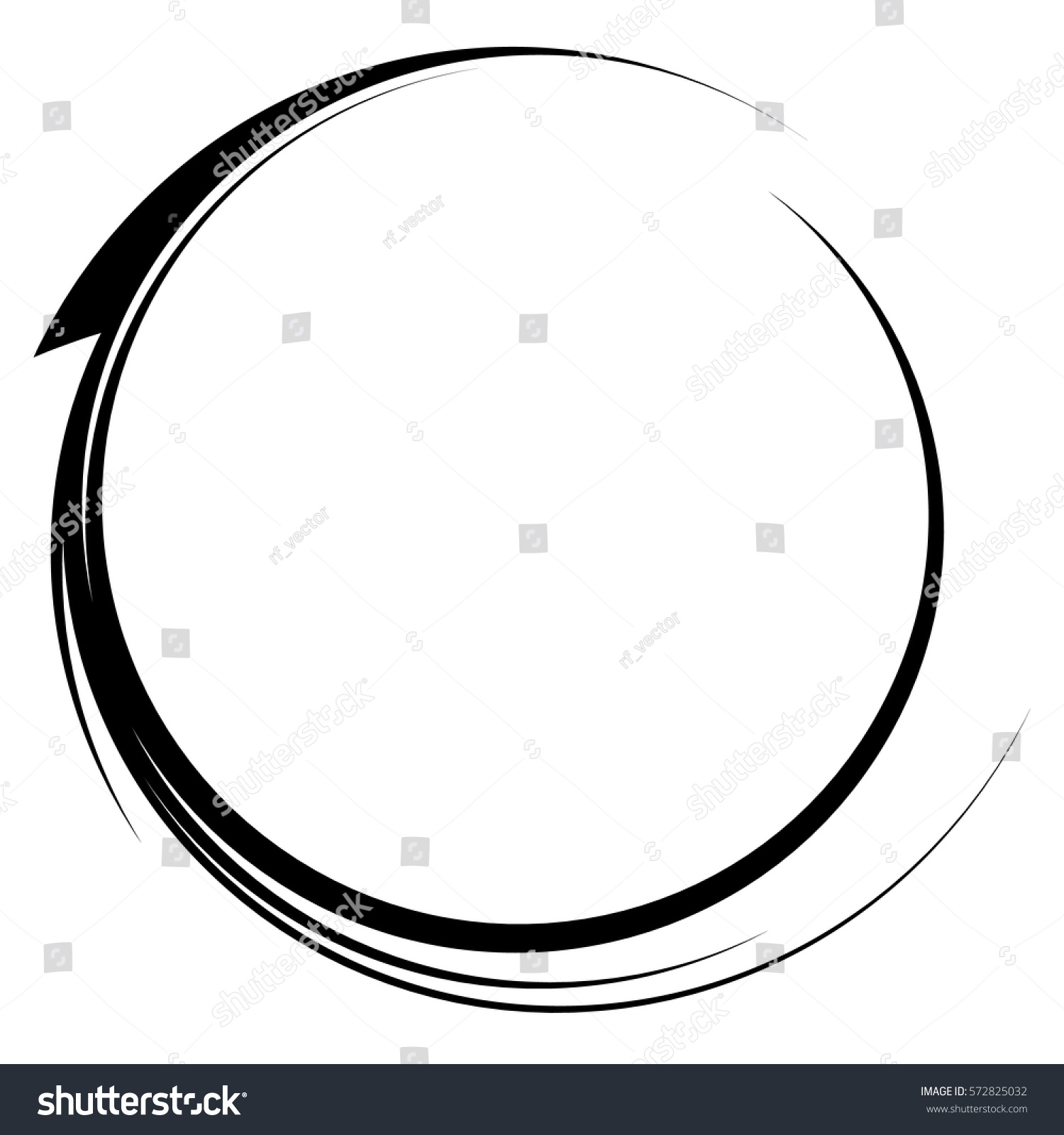 Circle Dynamic Swoosh Line Frame Monochrome Stock Vector (Royalty Free ...