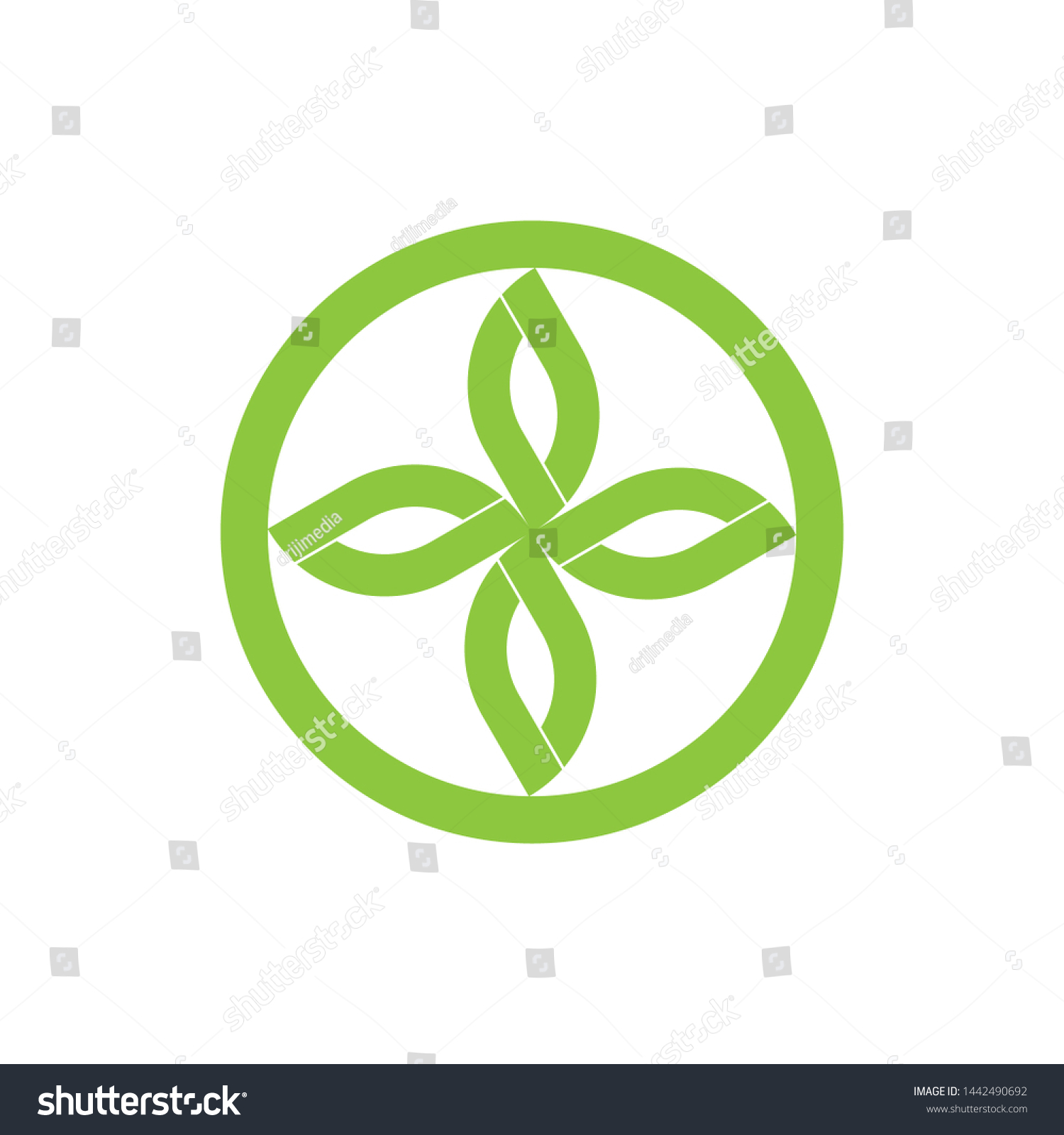 Circle Flower Logo Design Vector Stock Vector (Royalty Free) 1442490692 ...