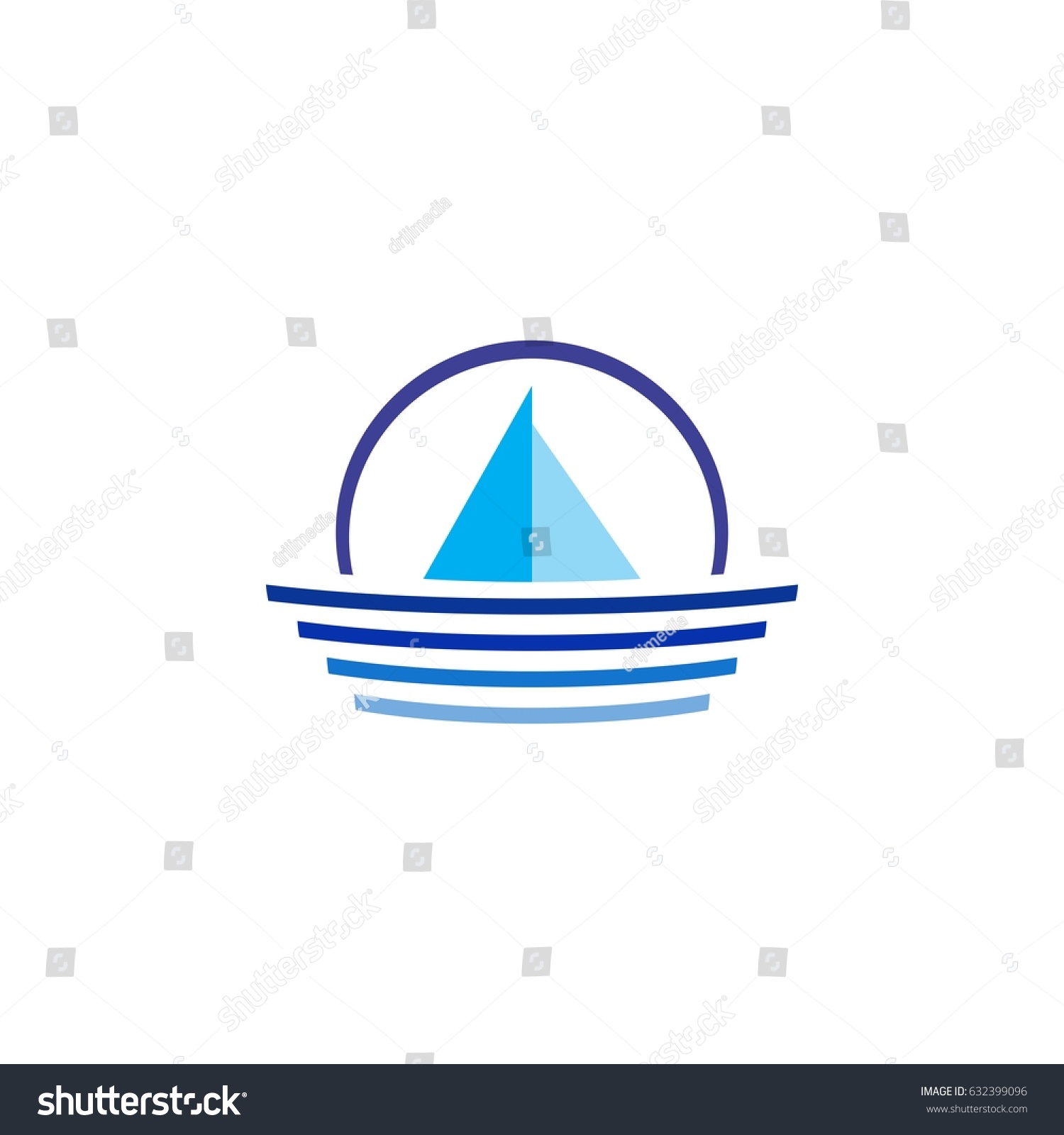 Circle Sail Ship Logo Design Stock Vector (Royalty Free) 632399096 ...