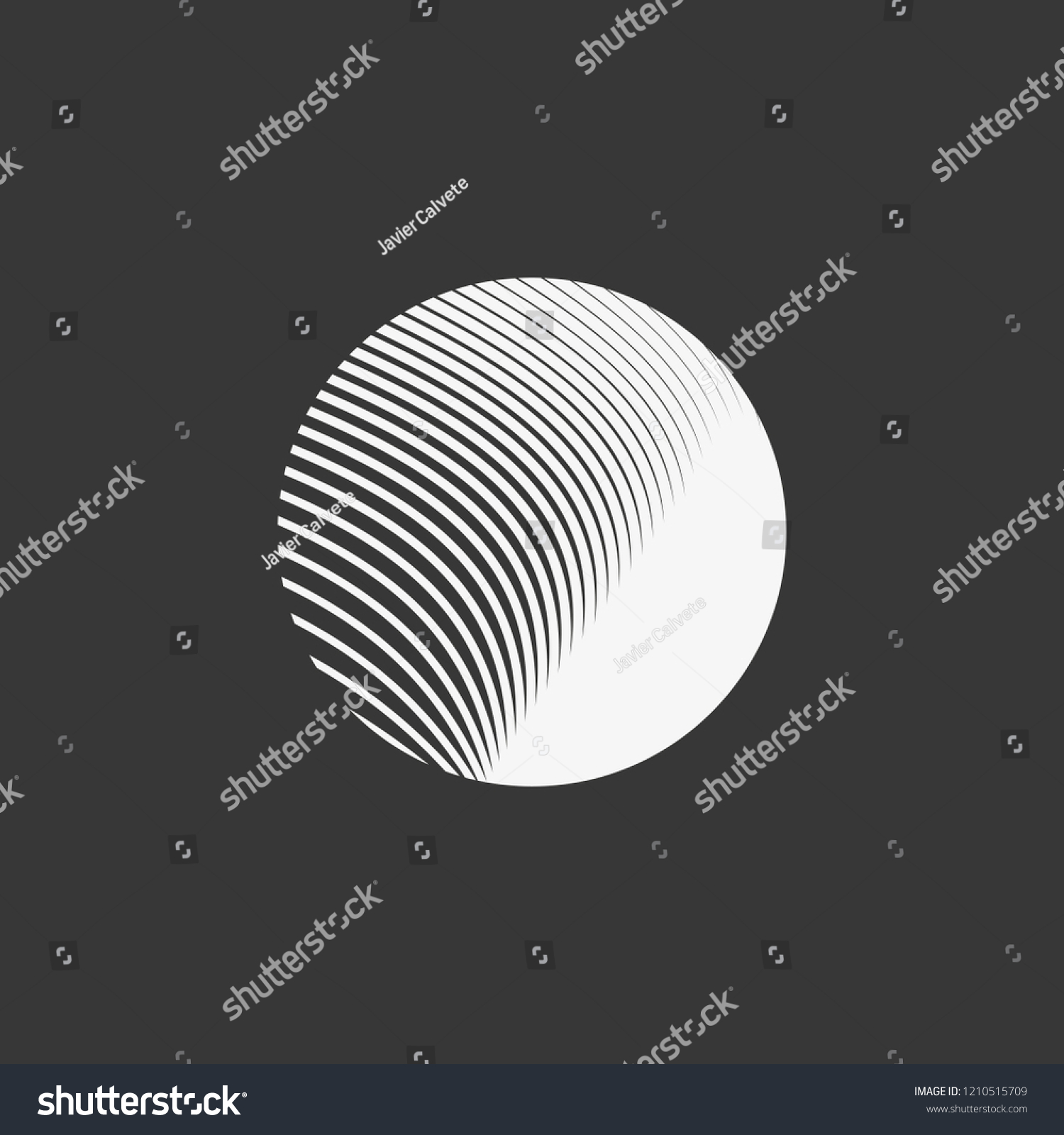 Circle White Lines Gradation On Gray Stock Vector (Royalty Free ...