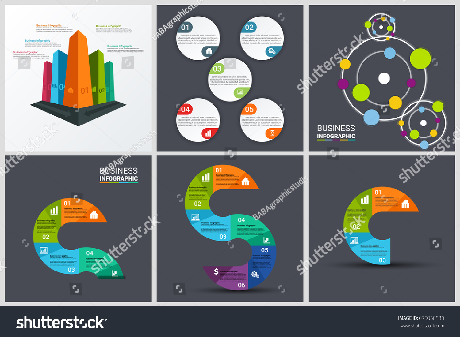 Circles Diagram Data Elements Template Infographics Stock Vector ...