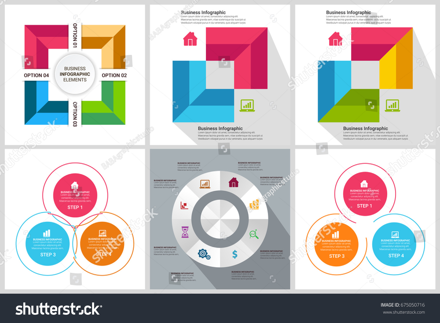 Circles Diagram Data Elements Template Infographics: เวกเตอร์สต็อก ...