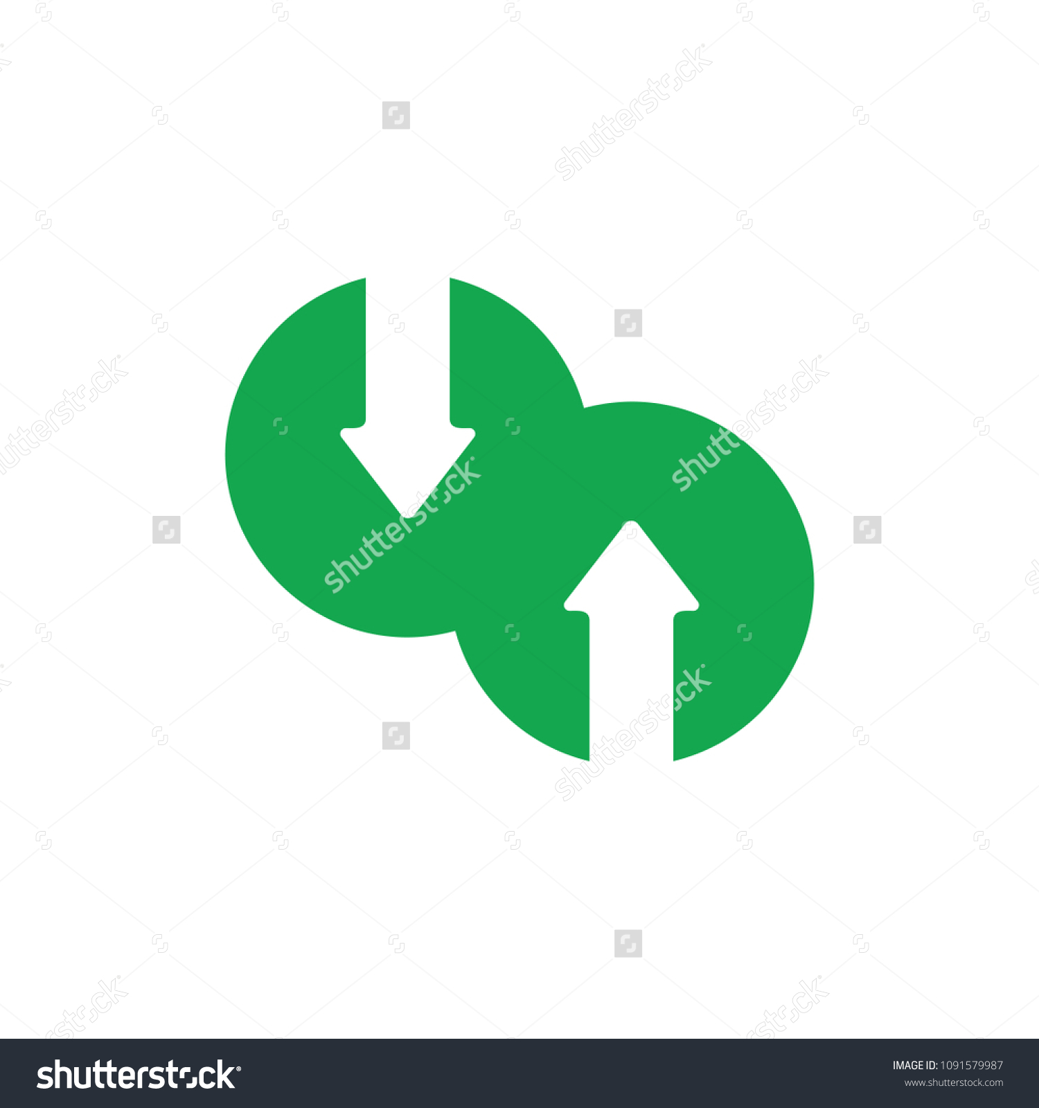 Circles Opposite Arrows Simple Design Logo Stock Vector (Royalty Free ...