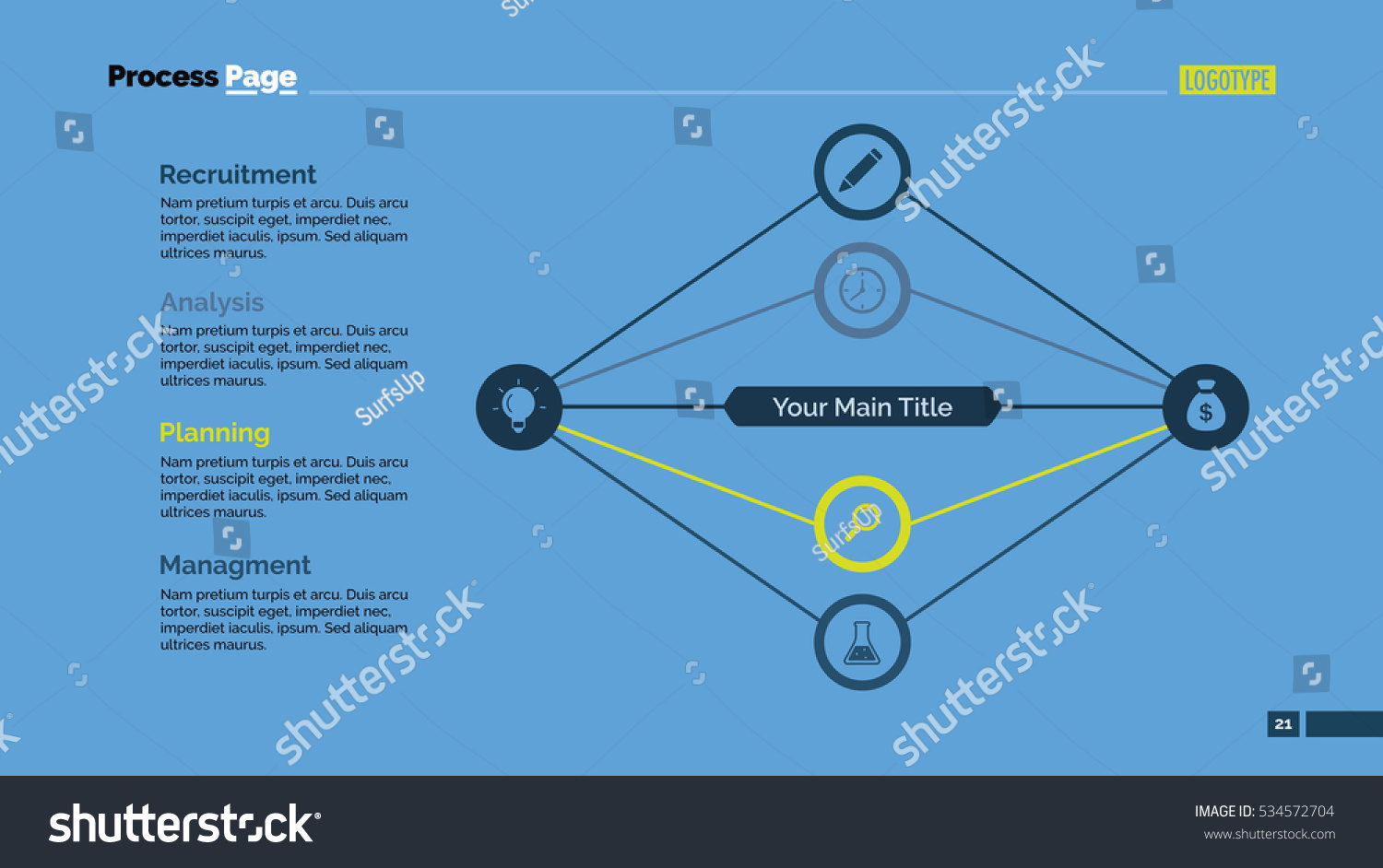 Circles Structure Diagram Slide Template: vetor stock (livre de ...