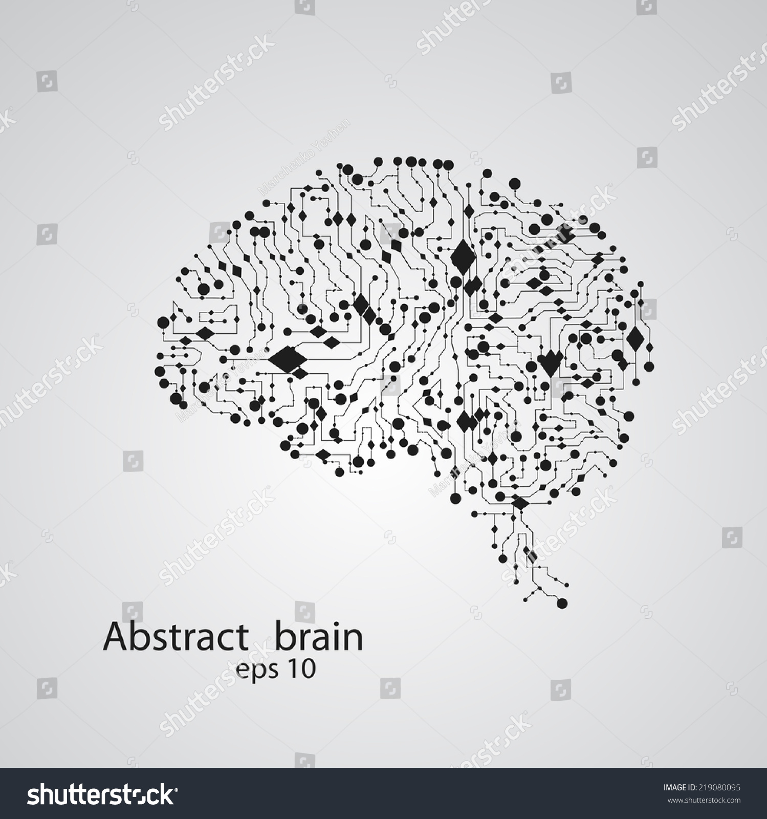 Circuit Board Brain Eps 10 Vector Stock Vector (Royalty Free) 219080095