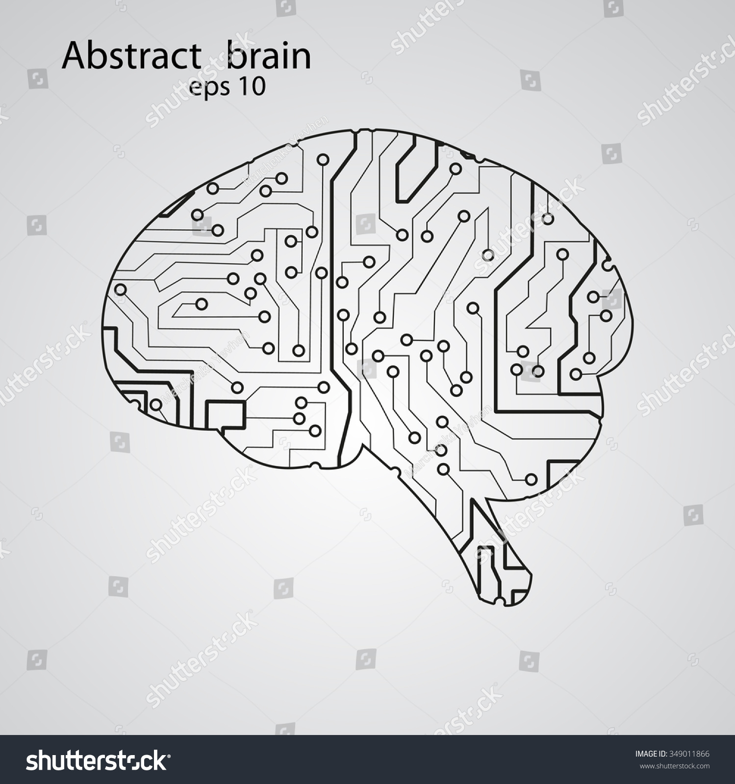 Circuit Board Brain Eps 10 Vector Stock Vector (Royalty Free) 349011866 ...