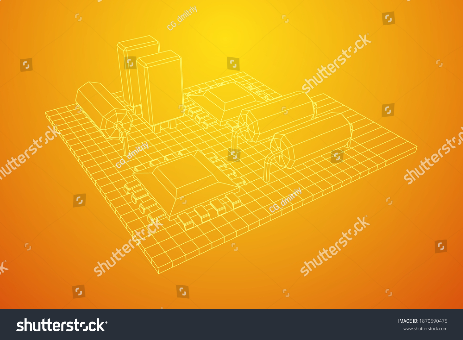 Circuit Board Electronic Computer Components Motherboard Stock Vector (Royalty Free) 1870590475 ...