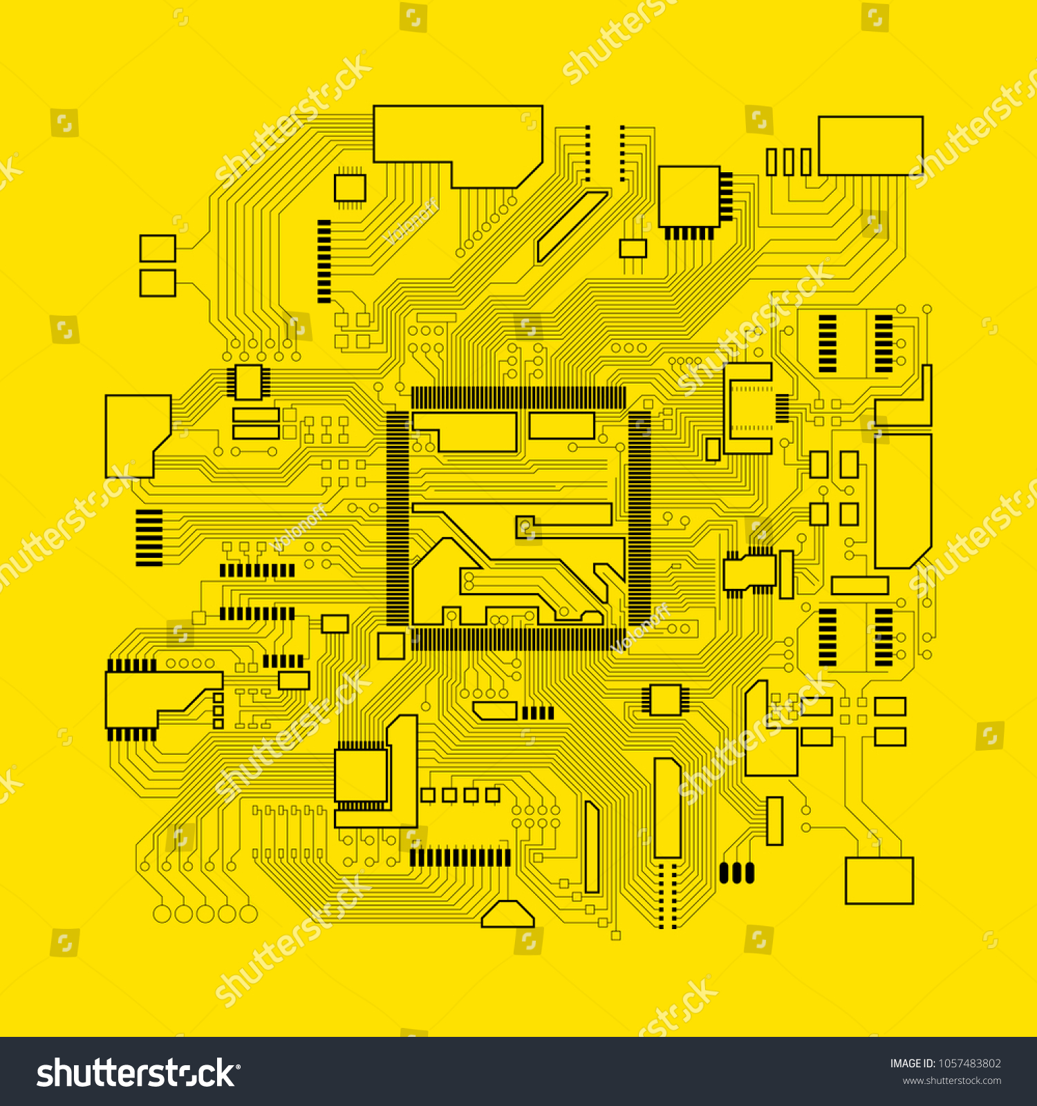 Circuit Board Electronic Computer Hardware Processor Stock Vector ...