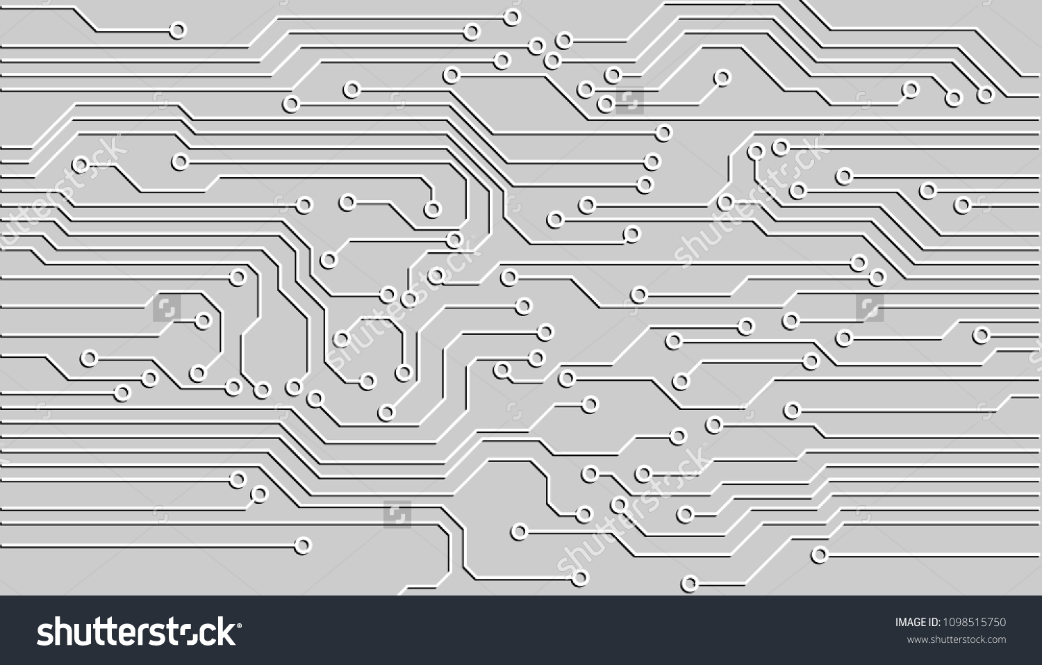 Circuit Board Hi Technology Grayscale Color Stock Vector (Royalty Free ...