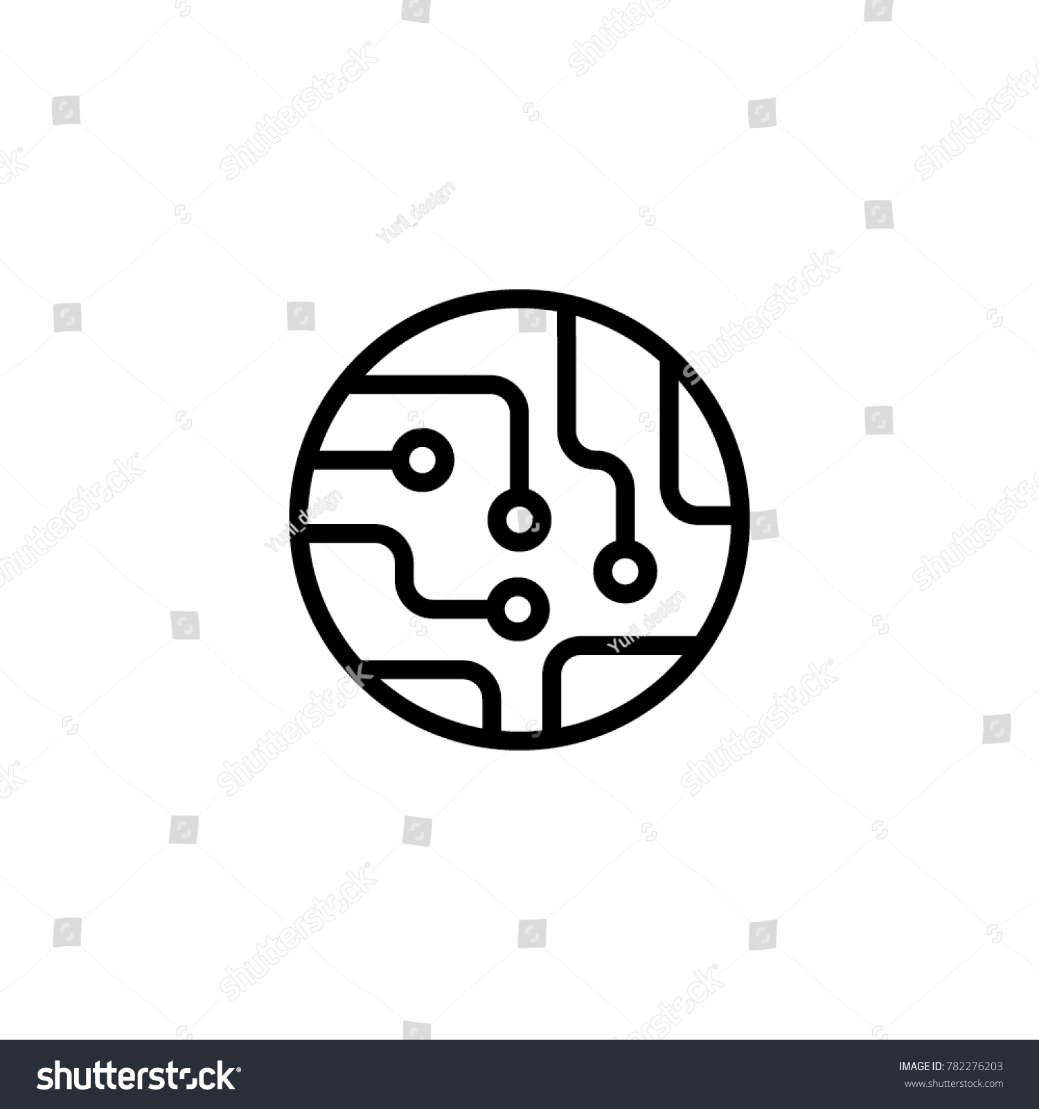 Circuit Board Icon Vector Stock Vector (Royalty Free) 782276203