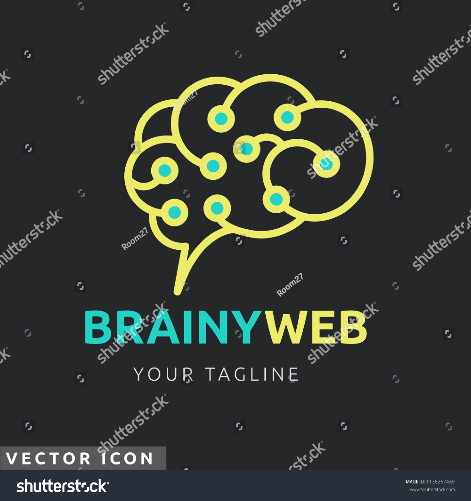 Circuit Brain Logoicon Stock Vector (Royalty Free) 1136267459