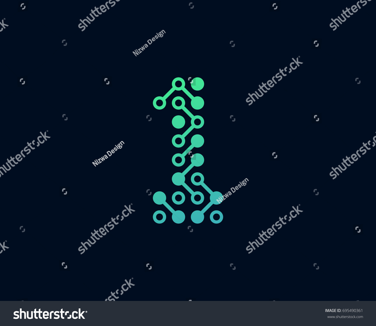 Circuit Digital Technology Number 1 Icon Stock Vector (Royalty Free ...