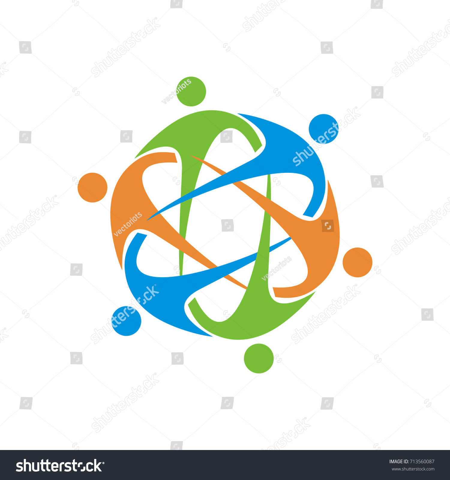 Circular Abstract Figure Logo Design Template Stock Vector (Royalty ...
