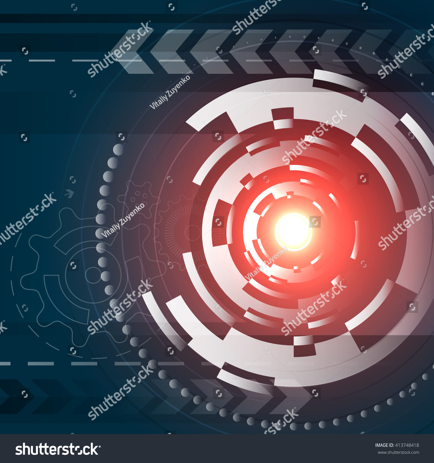 Circular Abstract Spaceship Stock Vector (Royalty Free) 413748418 ...