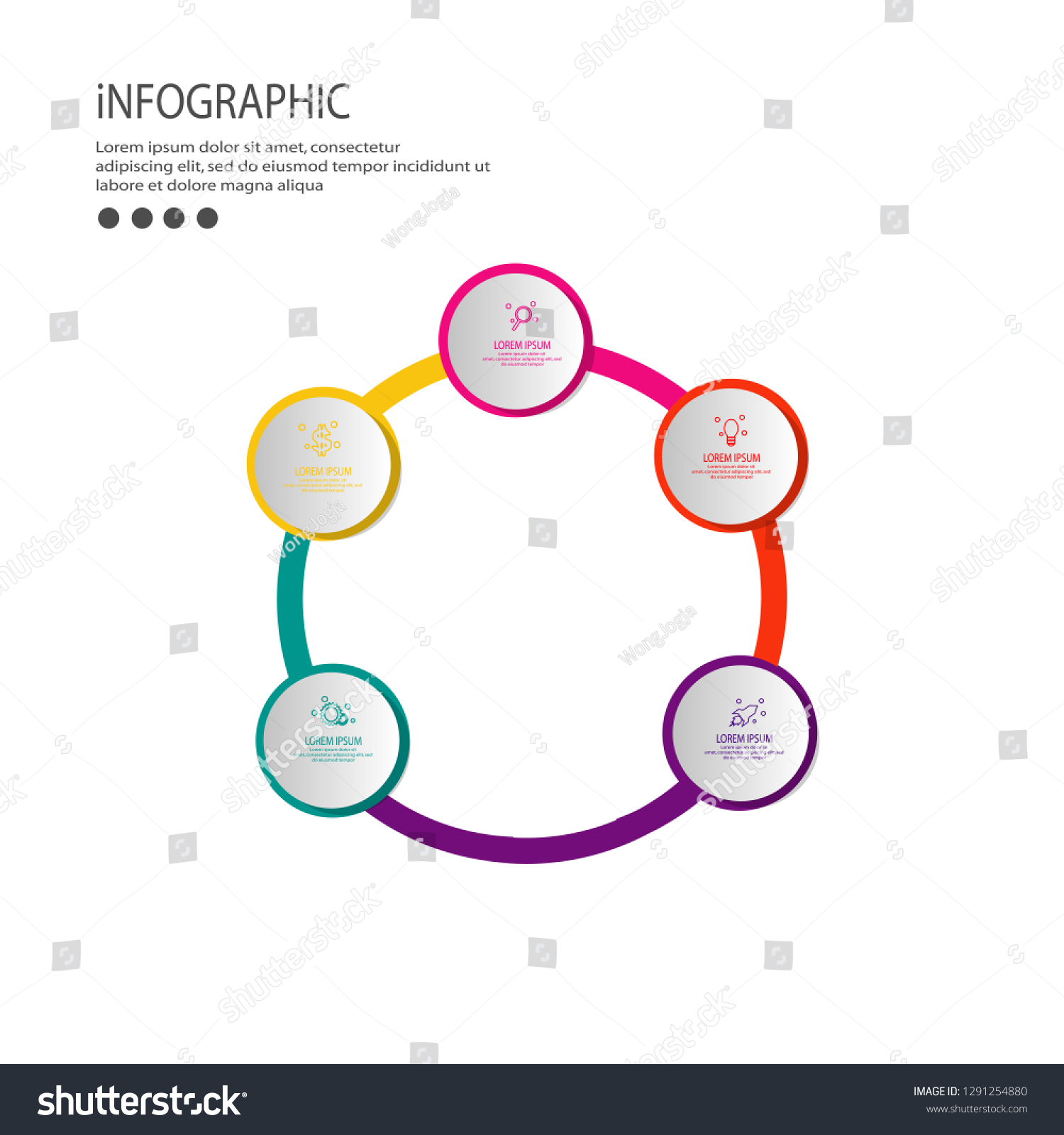 Circular Arrows Infographics Chart Graph Diagram Stock Vector (Royalty ...