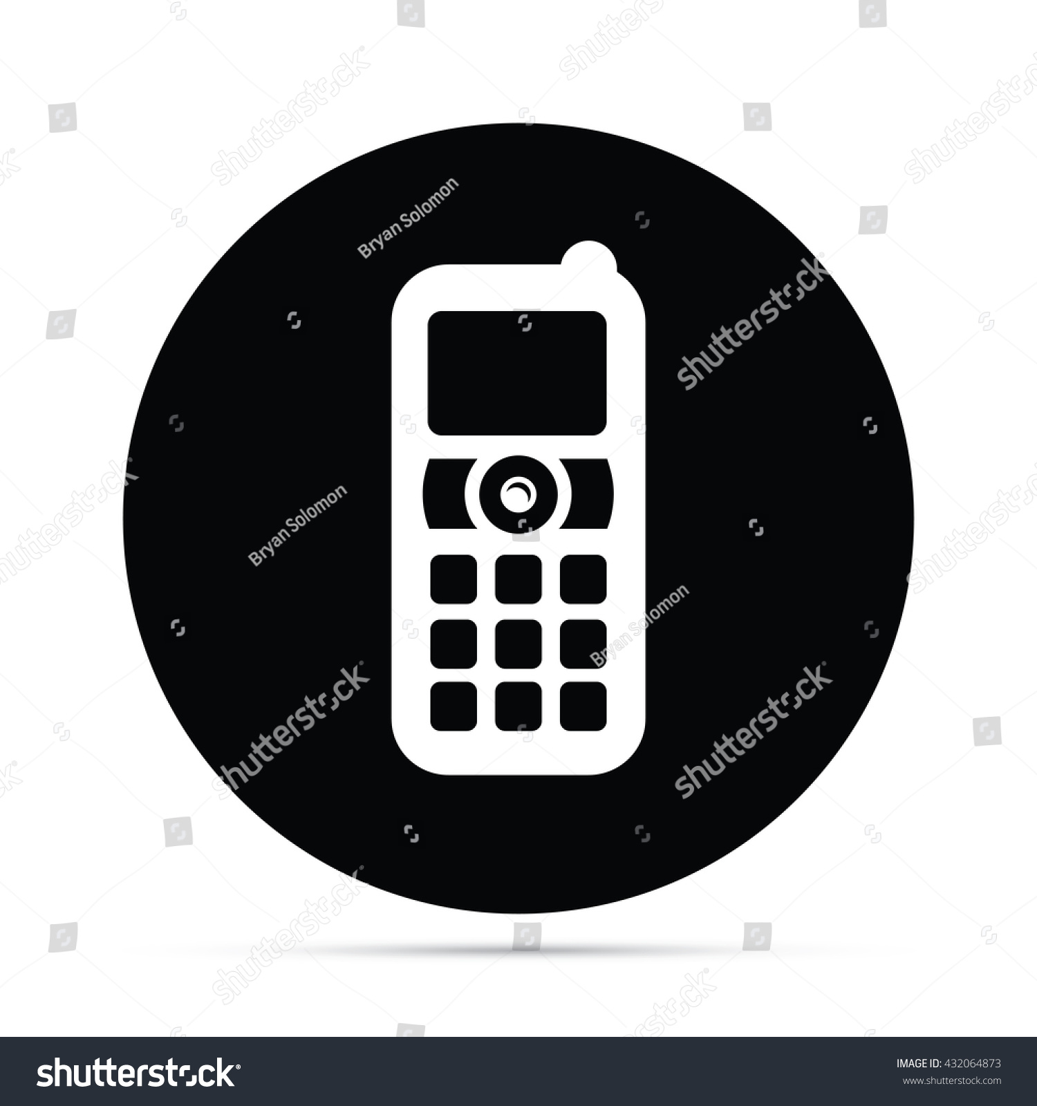 Circular Cell Phone Icon Stock Vector (Royalty Free) 432064873 ...