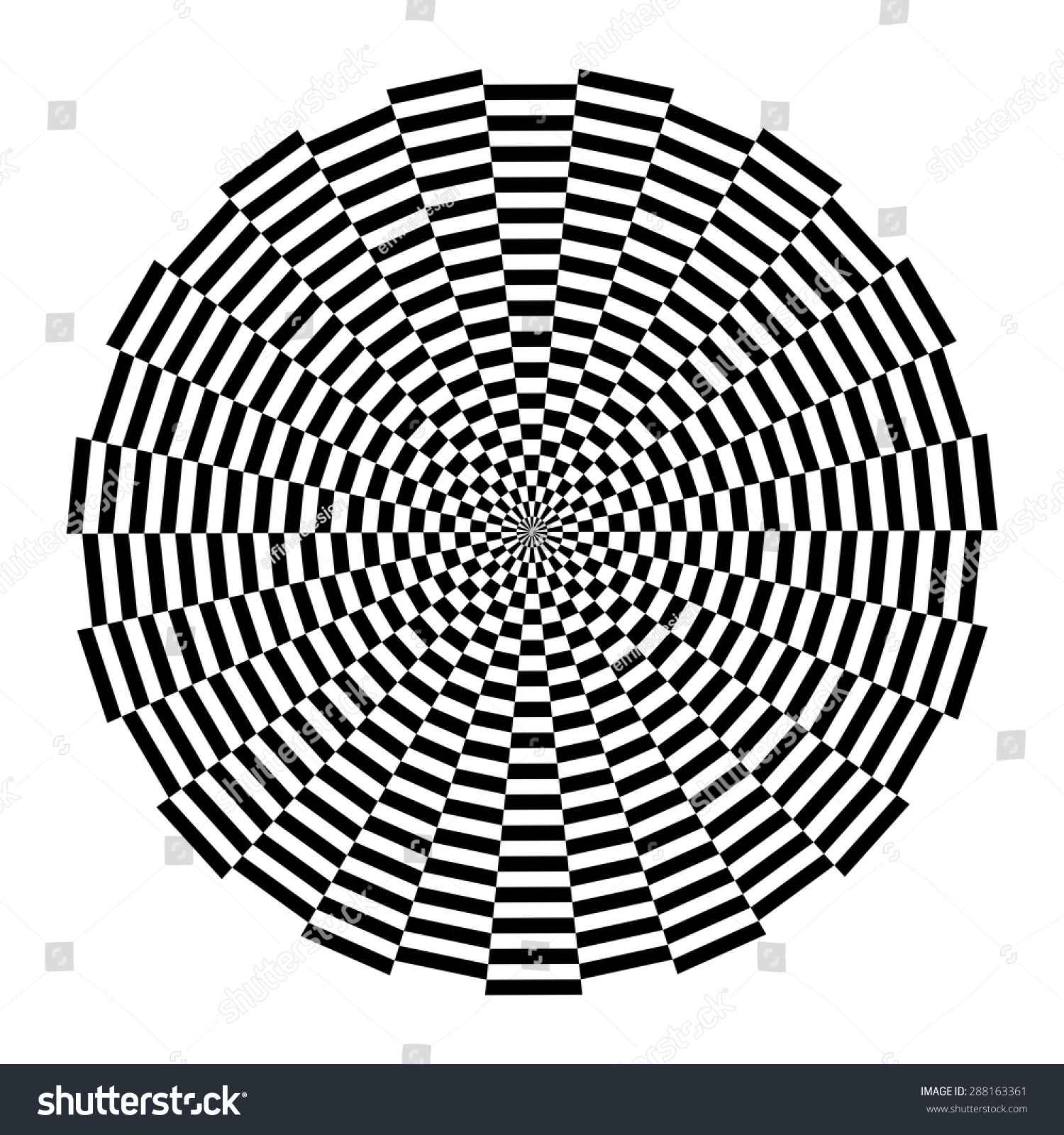 Circular Chessboard Optical Illusion Psychedelic Design Stock Vector ...