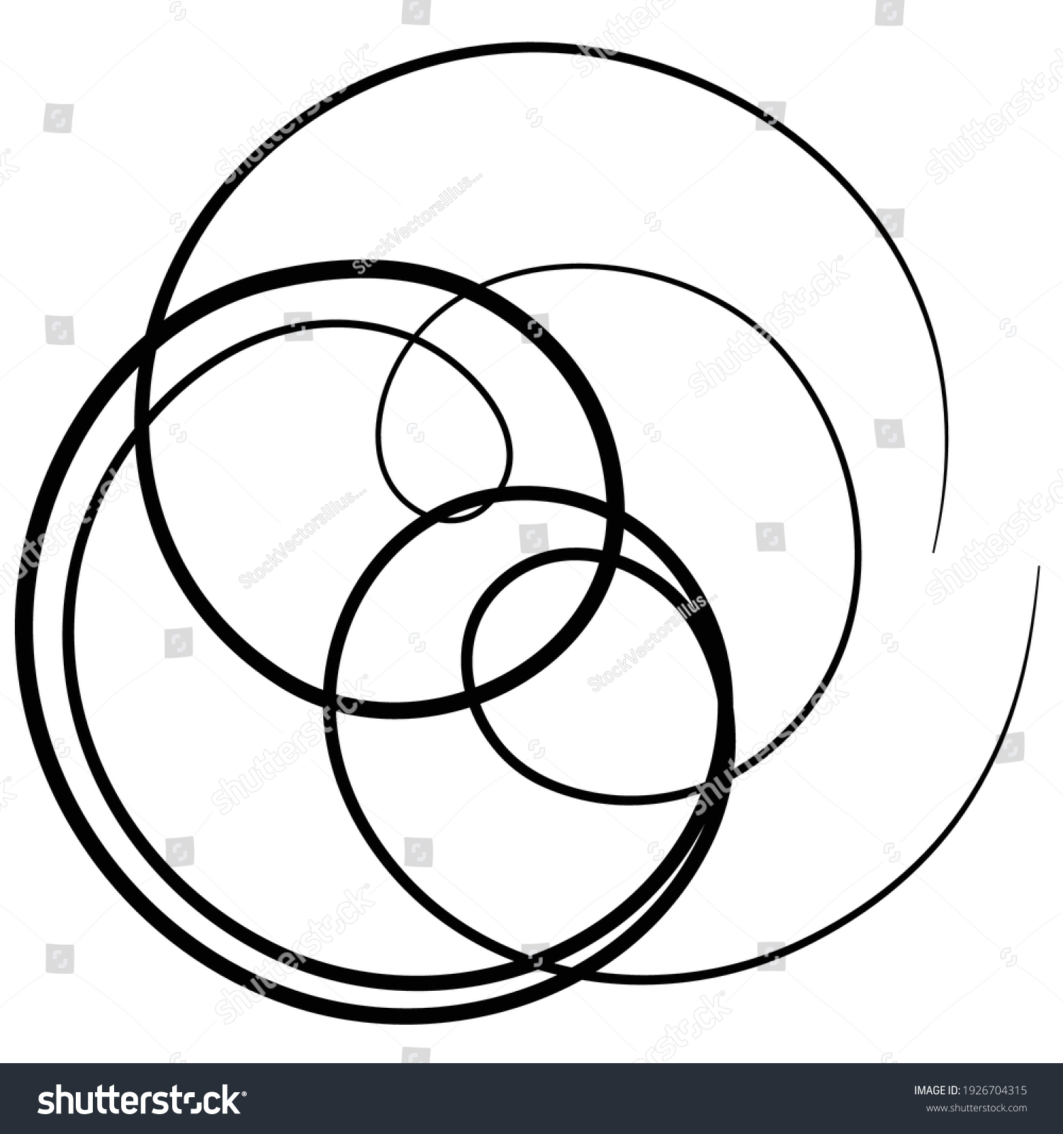 Circular Curlicue Looped Shape Element Vector Stock Vector (Royalty ...