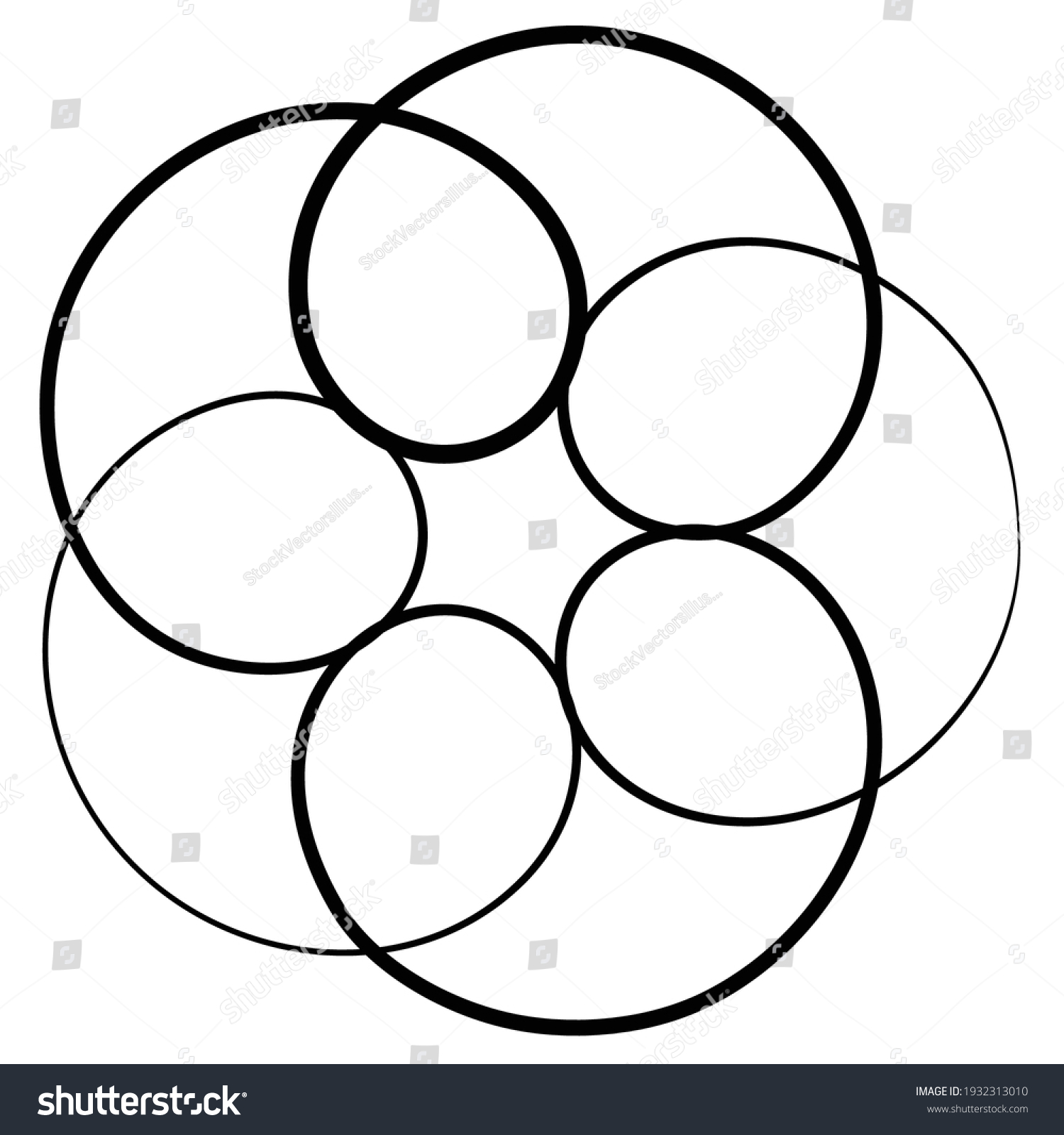 Circular Curlicue Looped Shape Element Vector Stock Vector (Royalty ...