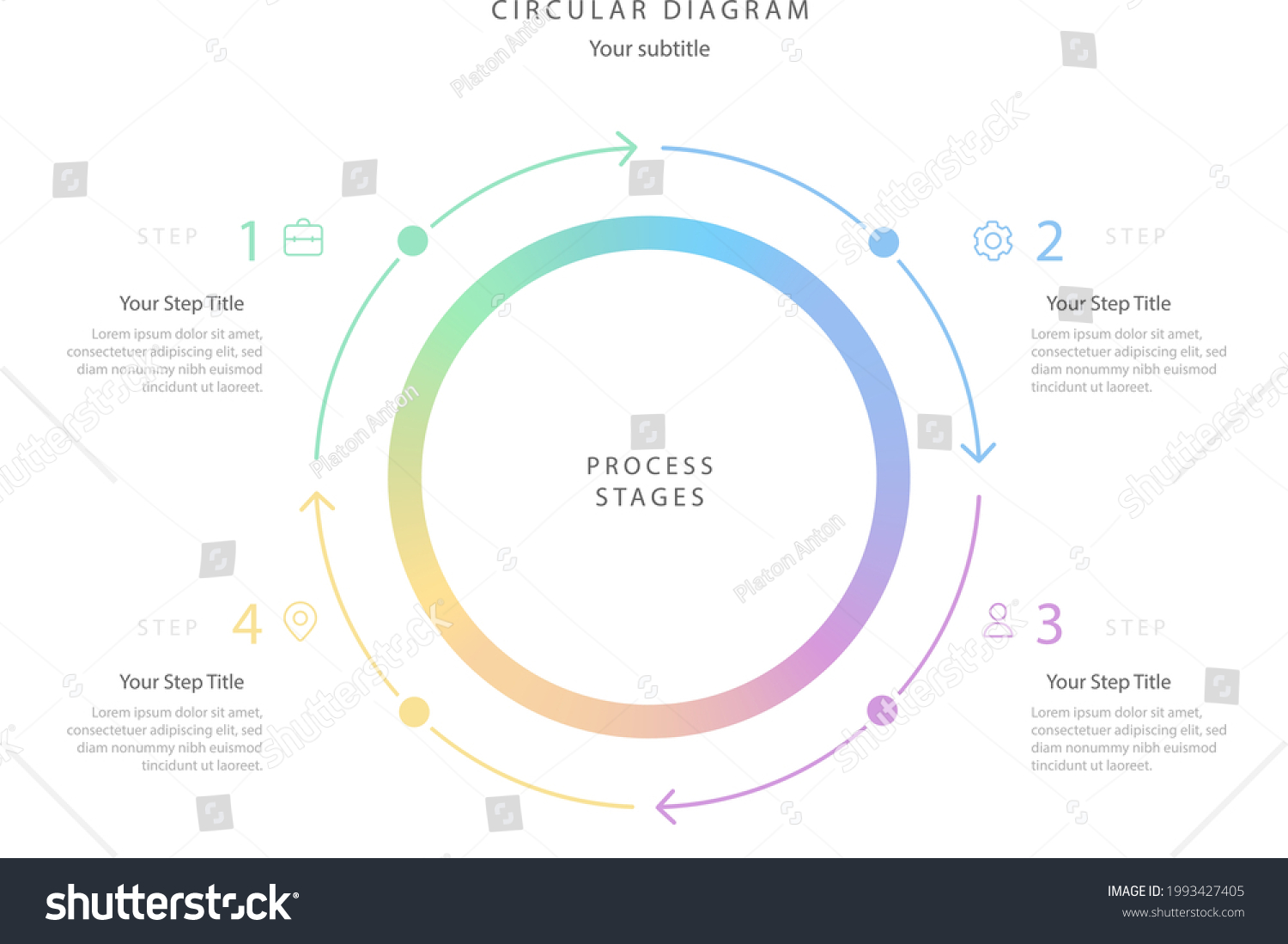 Circular Diagram Business Finance Progress Graph Stock Vector (Royalty ...