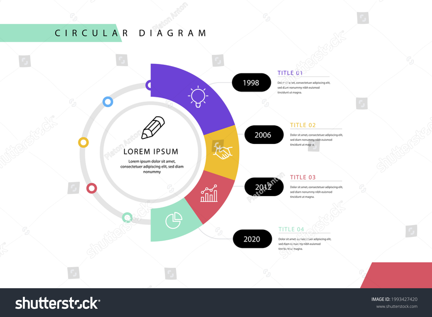 Circular Diagram Business Finance Progress Graph Stock Vector (Royalty ...