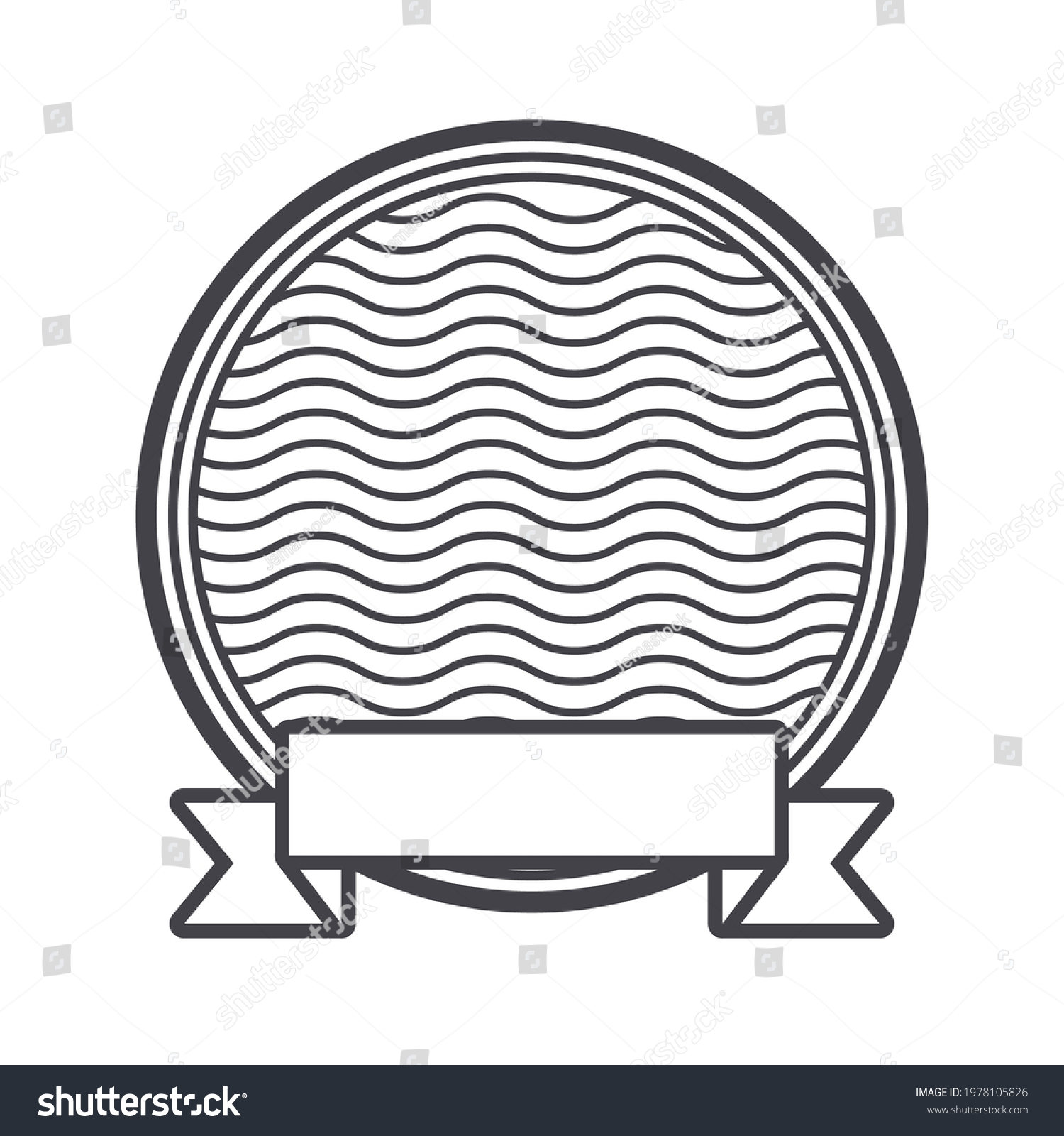 Circular Frame Ribbon Emblem Stock Vector (Royalty Free) 1978105826 ...