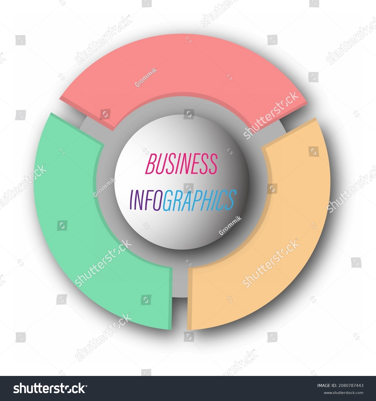 Circular Graph 3 Steps Sections Stages Stock Vector (Royalty Free ...