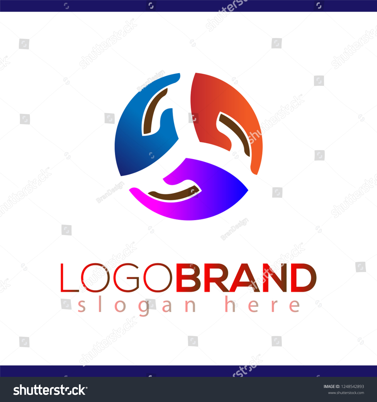 Circular Hand Care Logo Icon Vector Stock Vector (Royalty Free) 1248542893