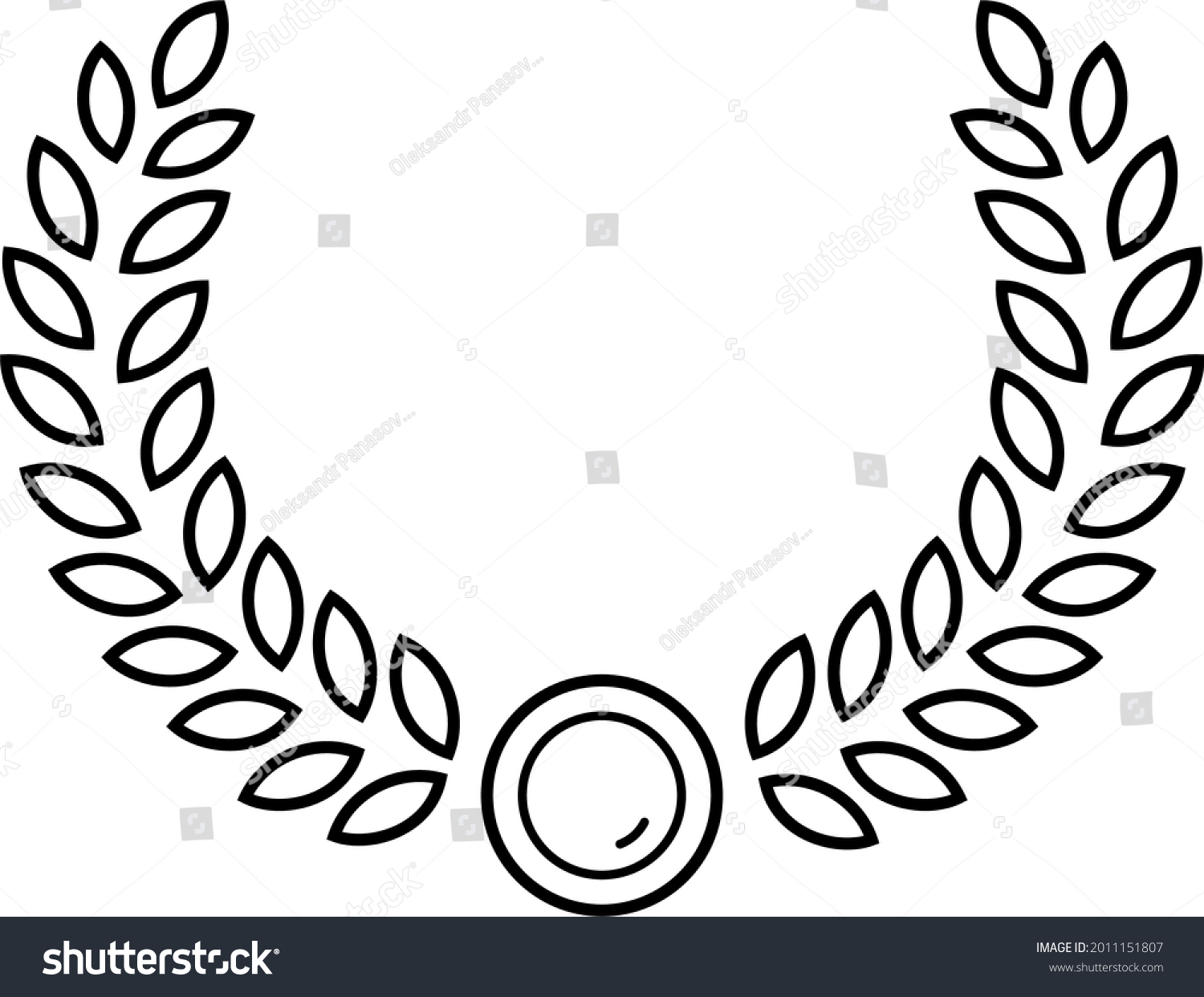 Circular Laurel Vector Outline Illustration Stock Vector (Royalty Free ...