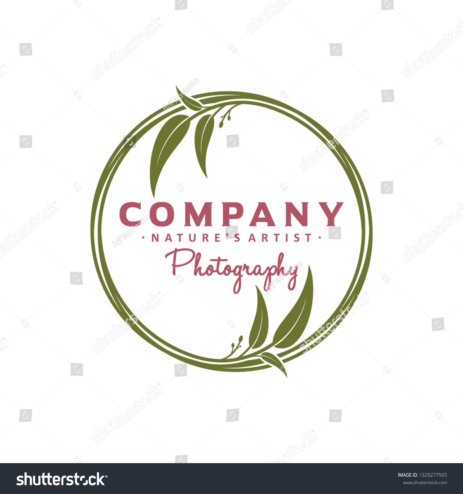Circular Leaf Logo Design Stock Vector (Royalty Free) 1329277505