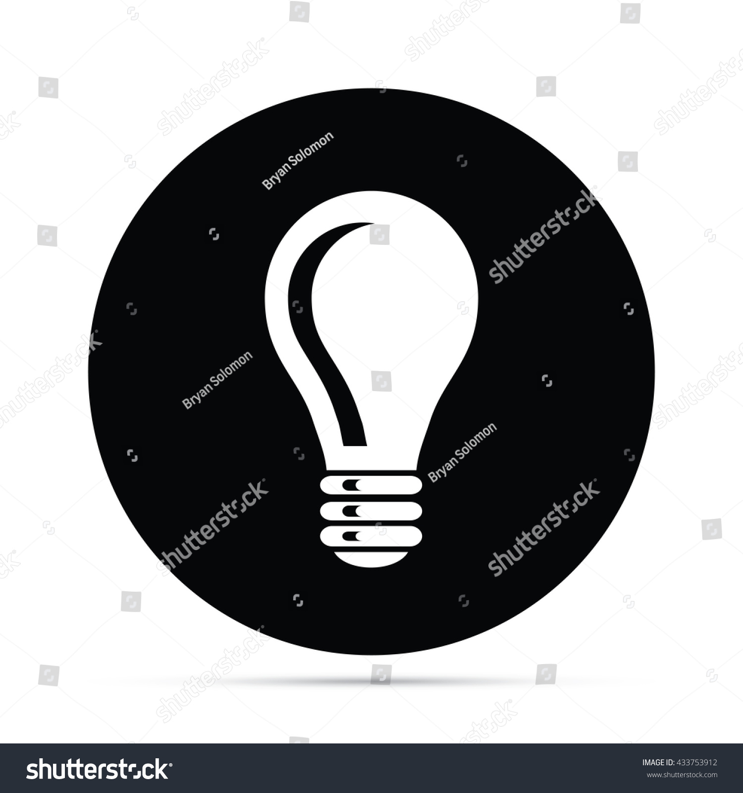 Circular Light Bulb Icon Stock Vector (Royalty Free) 433753912 ...