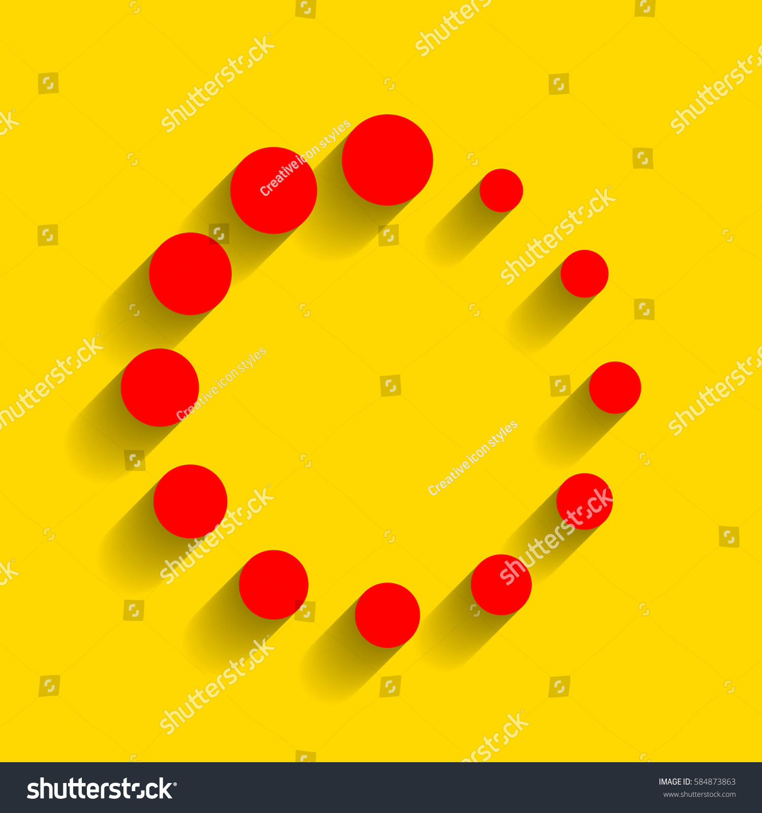 Circular Loading Sign Vector Red Icon Stock Vector (Royalty Free) 584873863