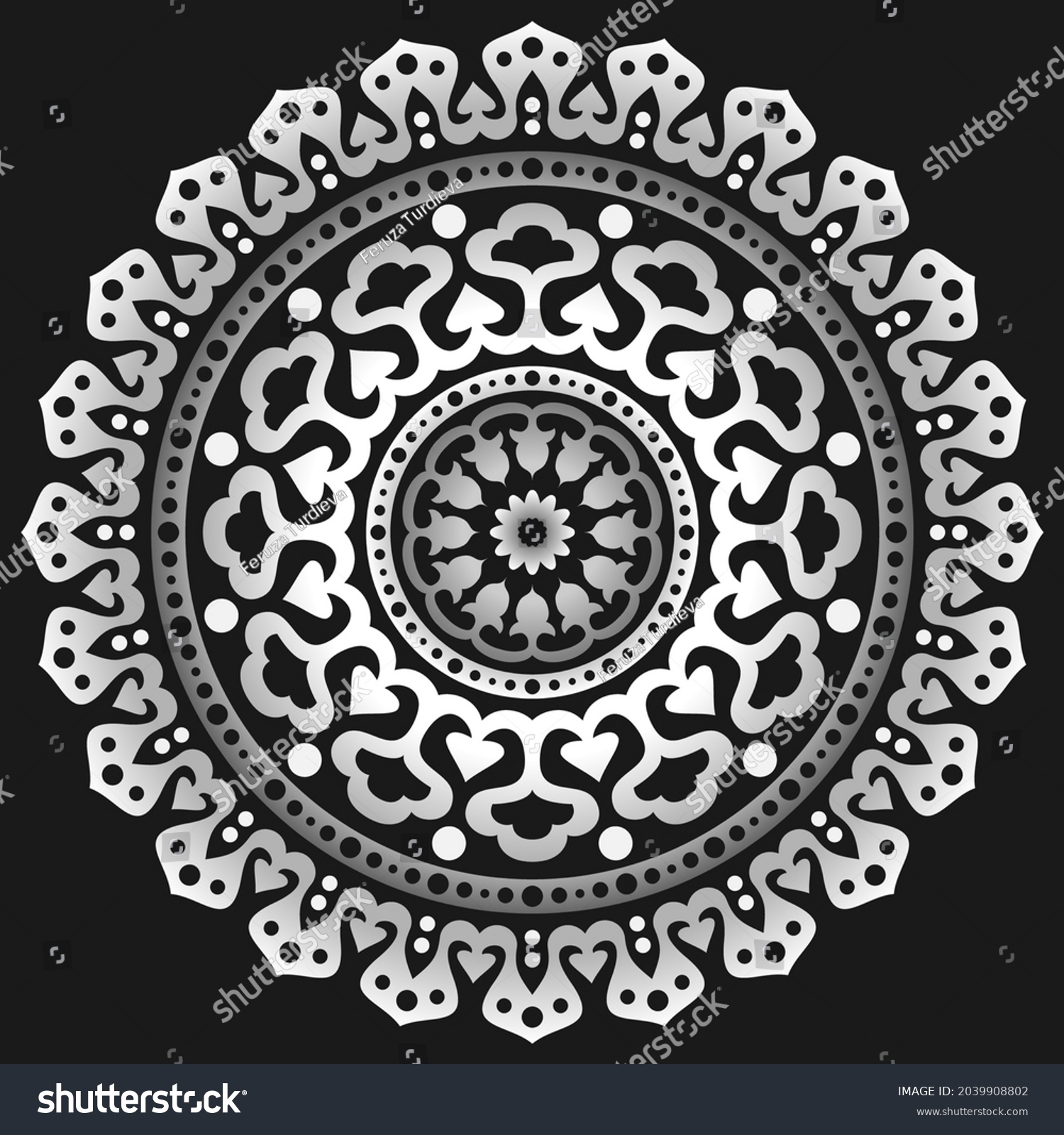 Circular Onecolor Pattern Illustration Vector Stock Vector (Royalty ...