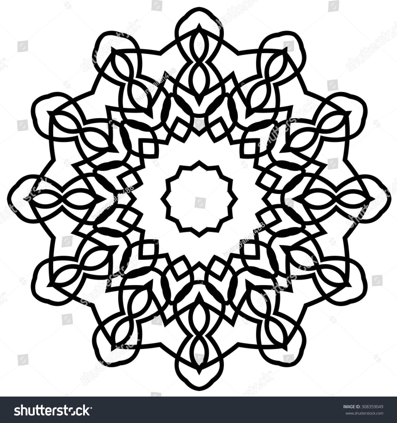 Circular Pattern Round Vector Ornament Stock Vector (Royalty Free ...