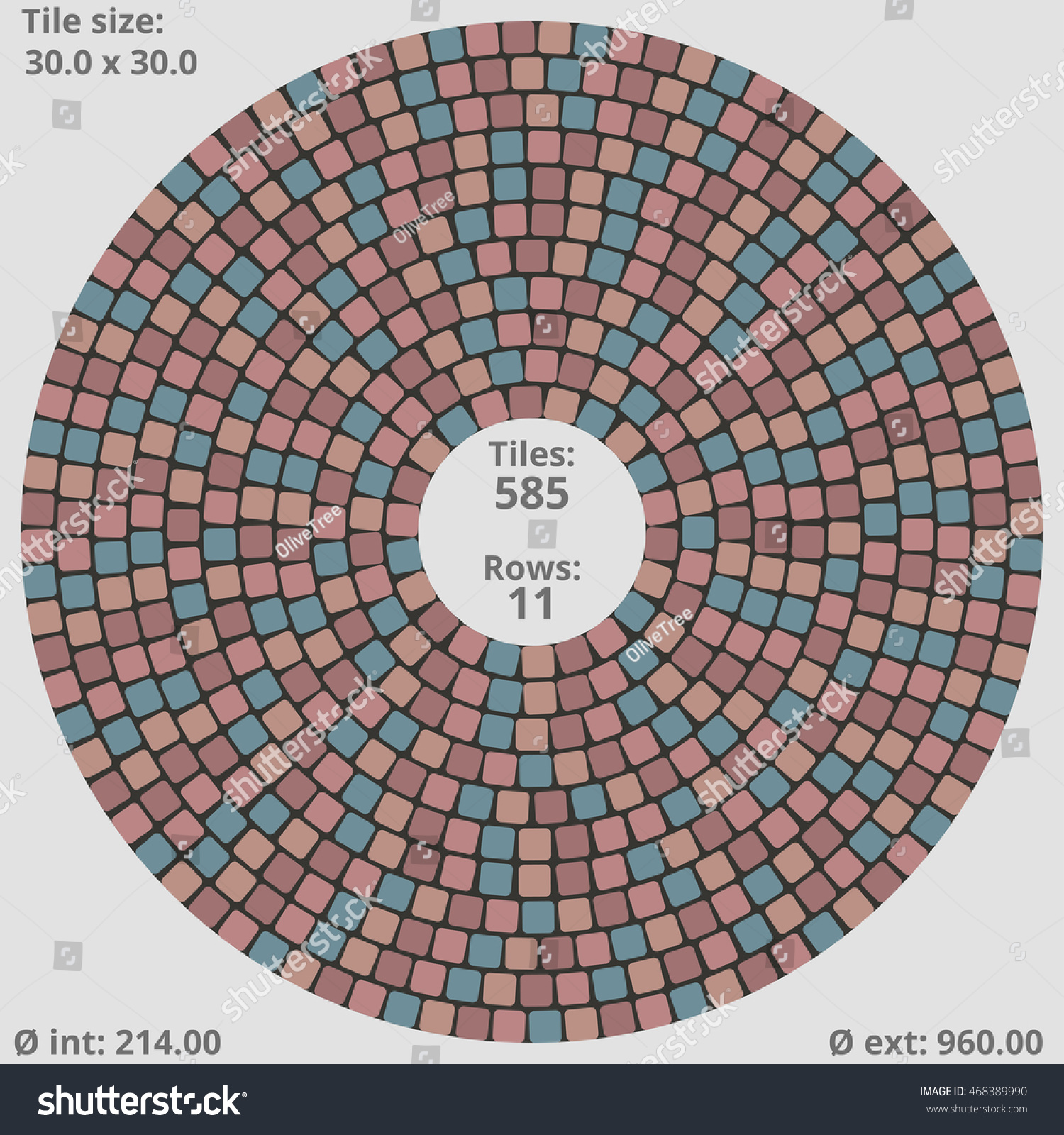 Circular Paving Tile Pattern Quantitative Dimensional: เวกเตอร์สต็อก ...