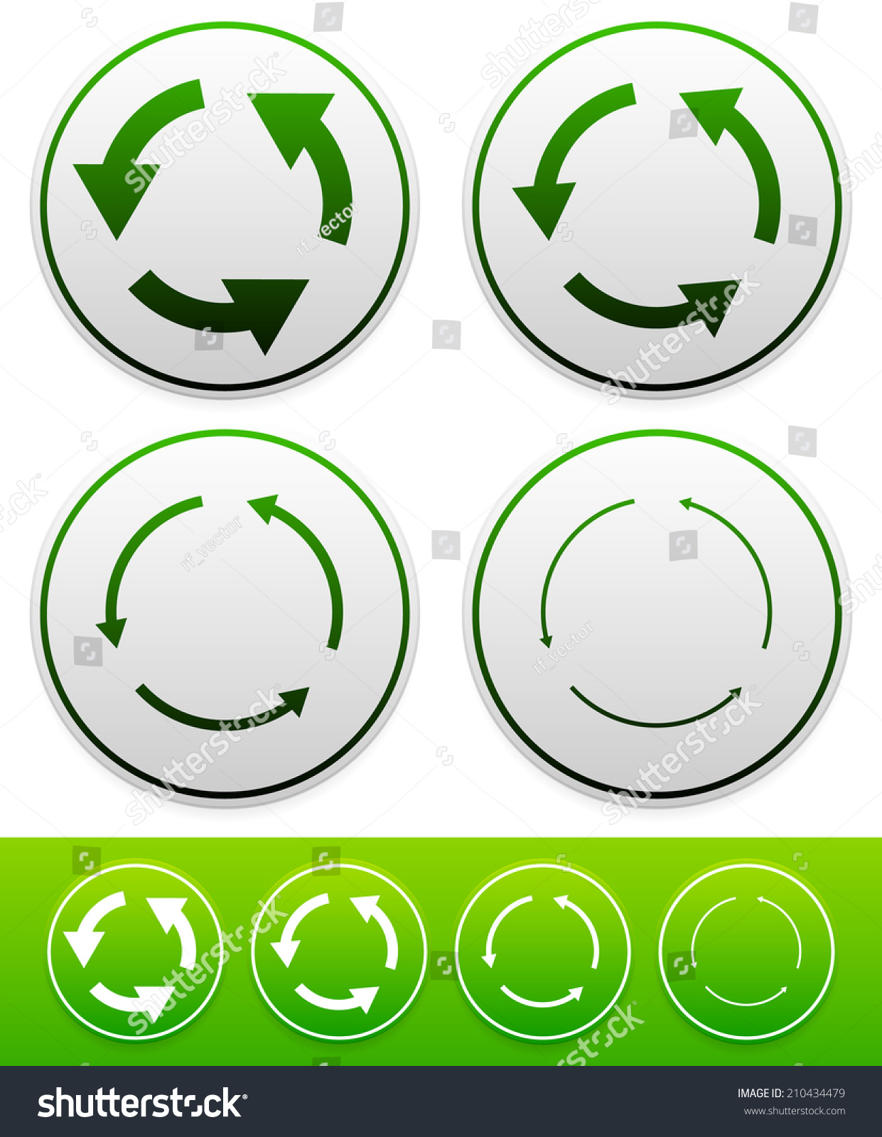 Circular Recycle Arrow Set Stock Vector (Royalty Free) 210434479 ...