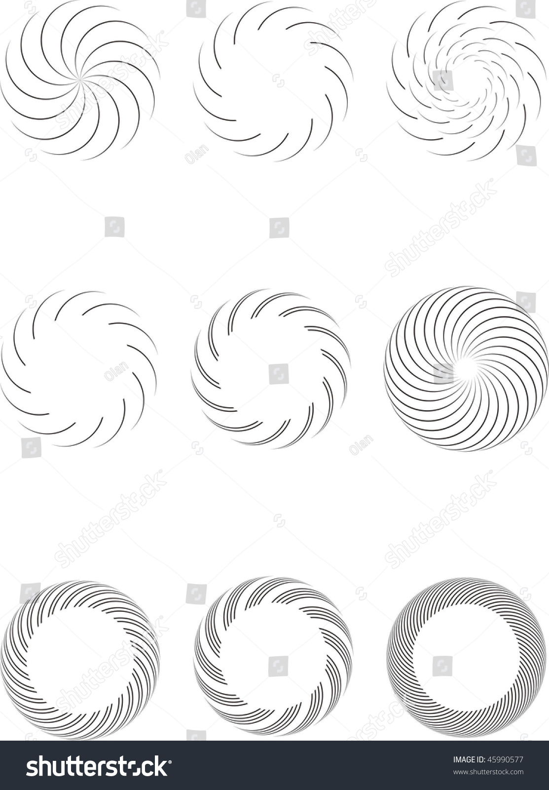 Circular Swirls Curls Stock Vector (Royalty Free) 45990577
