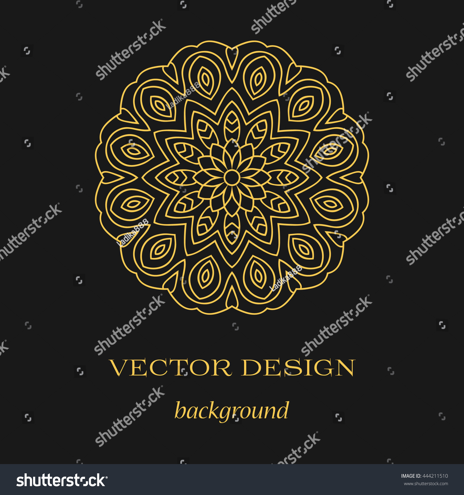 Circular Symmetrical Colored Pattern On Dark Stock Vector (Royalty Free ...
