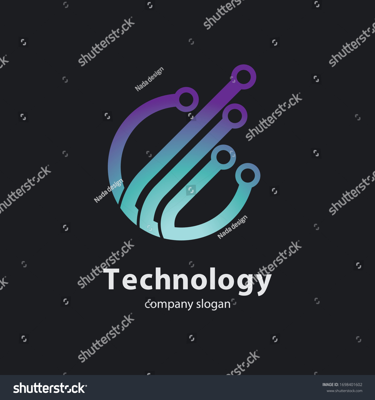 Circular Technology Circuit Icon Logo Vector Stock Vector (Royalty Free ...