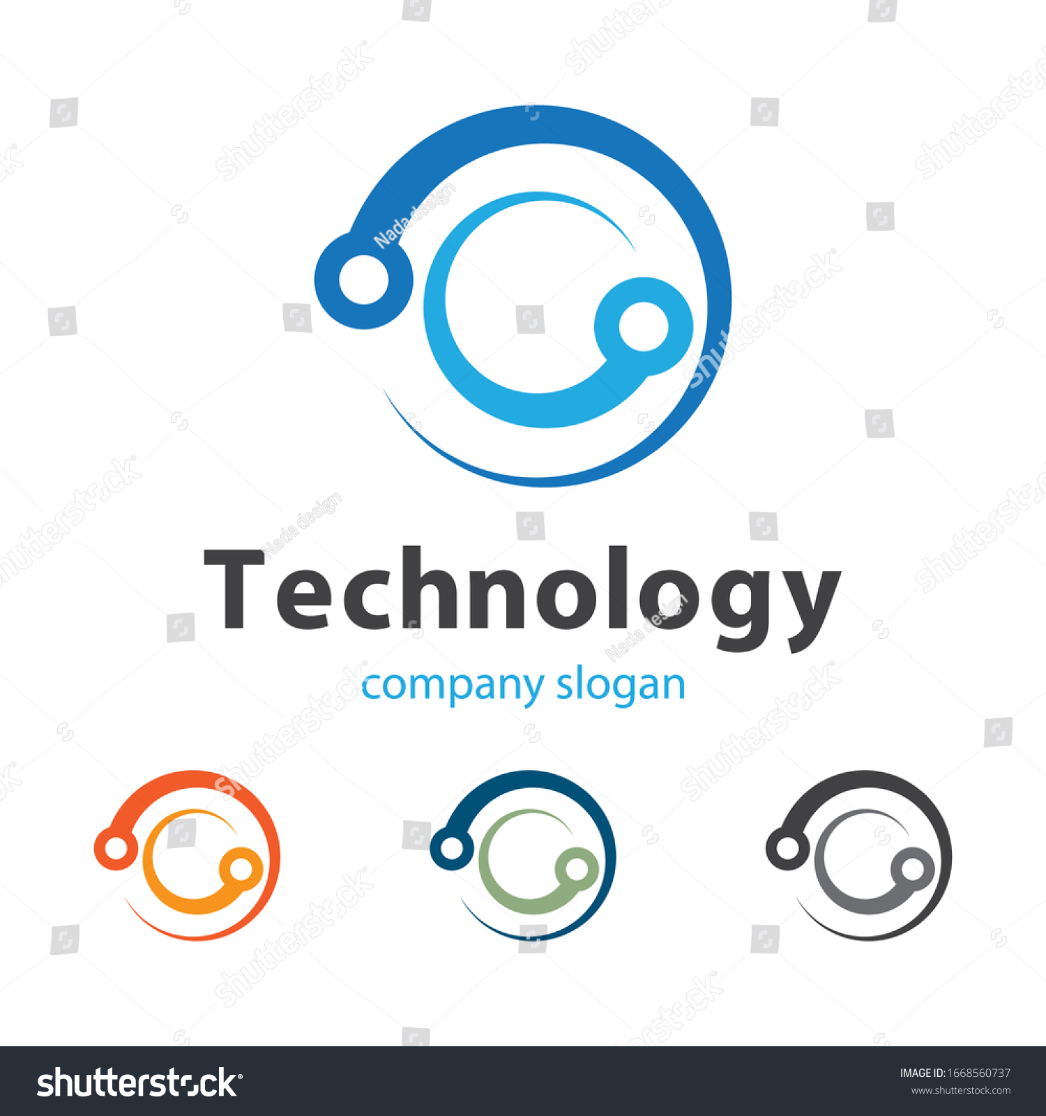 Circular Technology Icon Logo Vector Illustration Stock Vector (Royalty ...