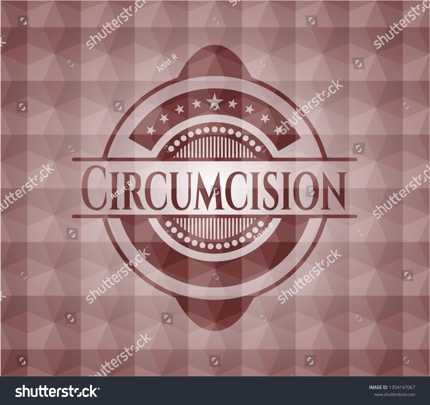 Circumcision Red Seamless Geometric Pattern Emblem Stock Vector ...