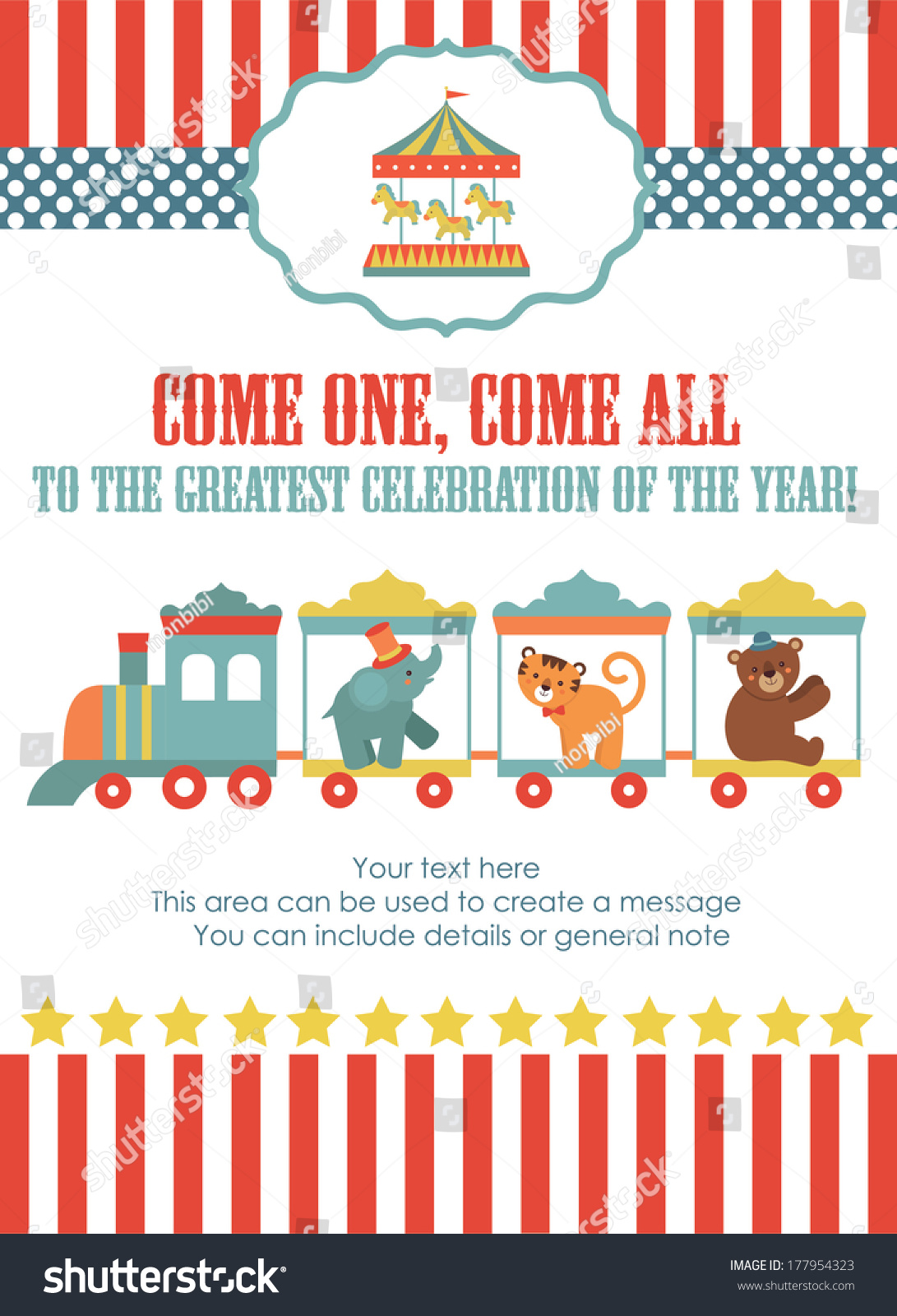 Circus Card Design Vector Illustration Stock Vector (Royalty Free ...