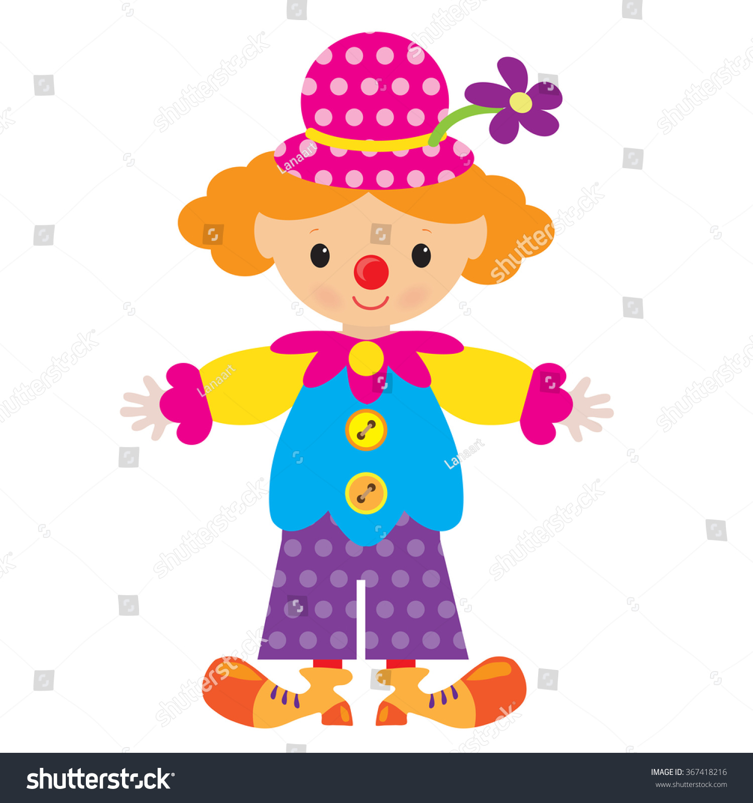 Circus Clown Vector Illustration Stock Vector (Royalty Free) 367418216 ...