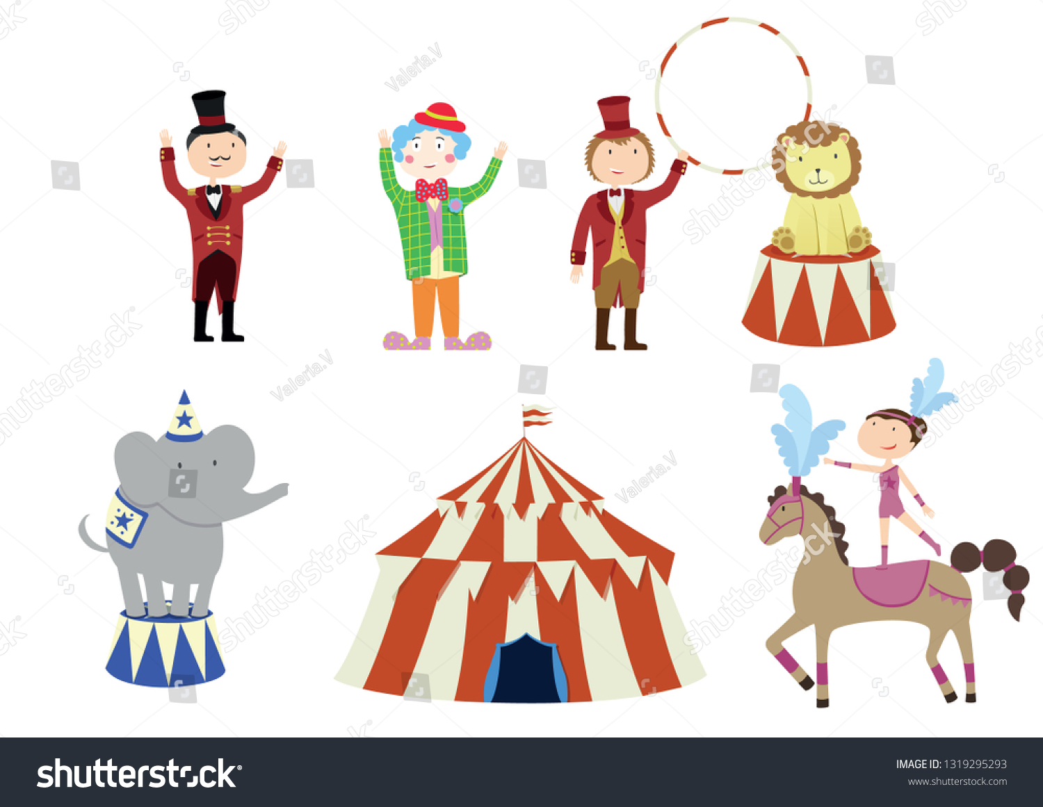 Circus Cute Cartoon Vector Illustration: เวกเตอร์สต็อก (ปลอดค่า ...