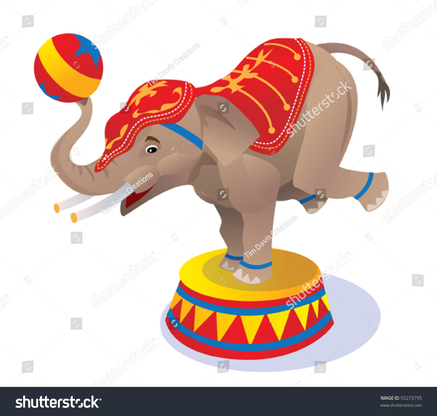 Circus Elephant Stock Vector (Royalty Free) 55273795
